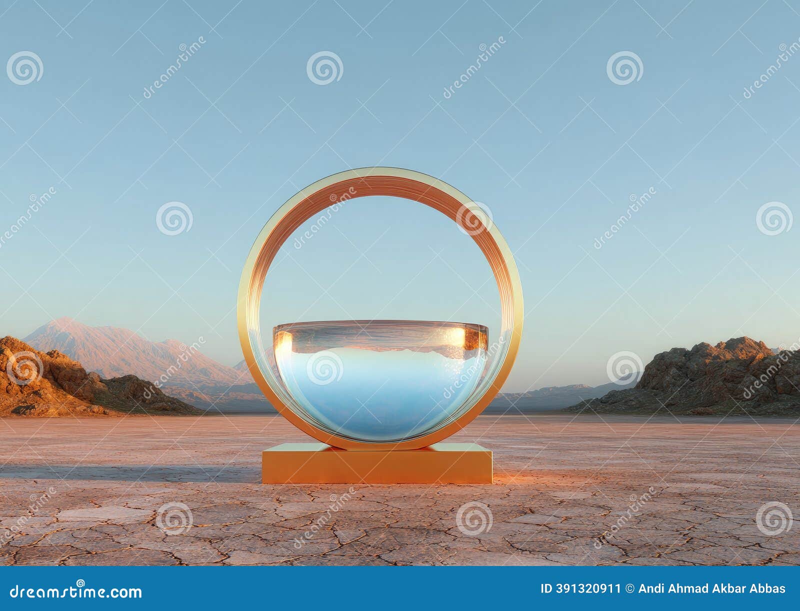 Golden Oasis: An Illustration Of A Vibrant Yellow Wall With A Grand ...