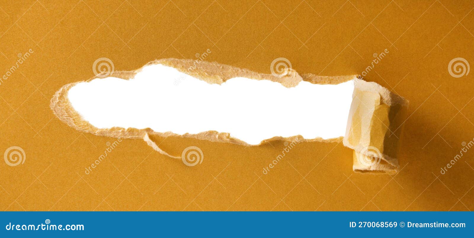 Golden Ripped Paper with White Hole Stock Image - Image of ripped ...