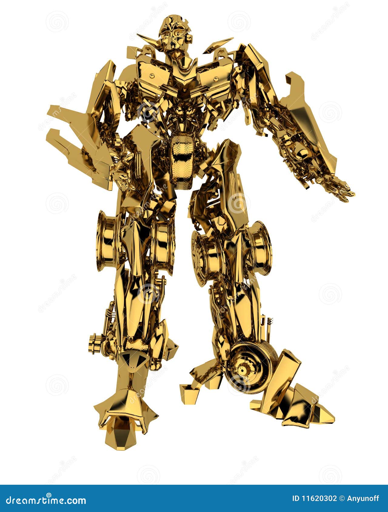 Golden robot stock illustration. Illustration of cartoon - 11620302
