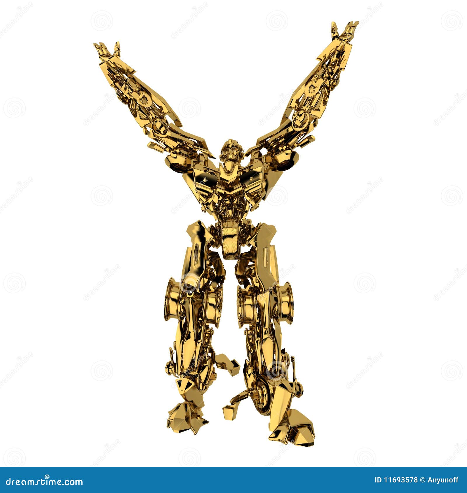 Golden robot stock illustration. Illustration of robotronic - 11693578