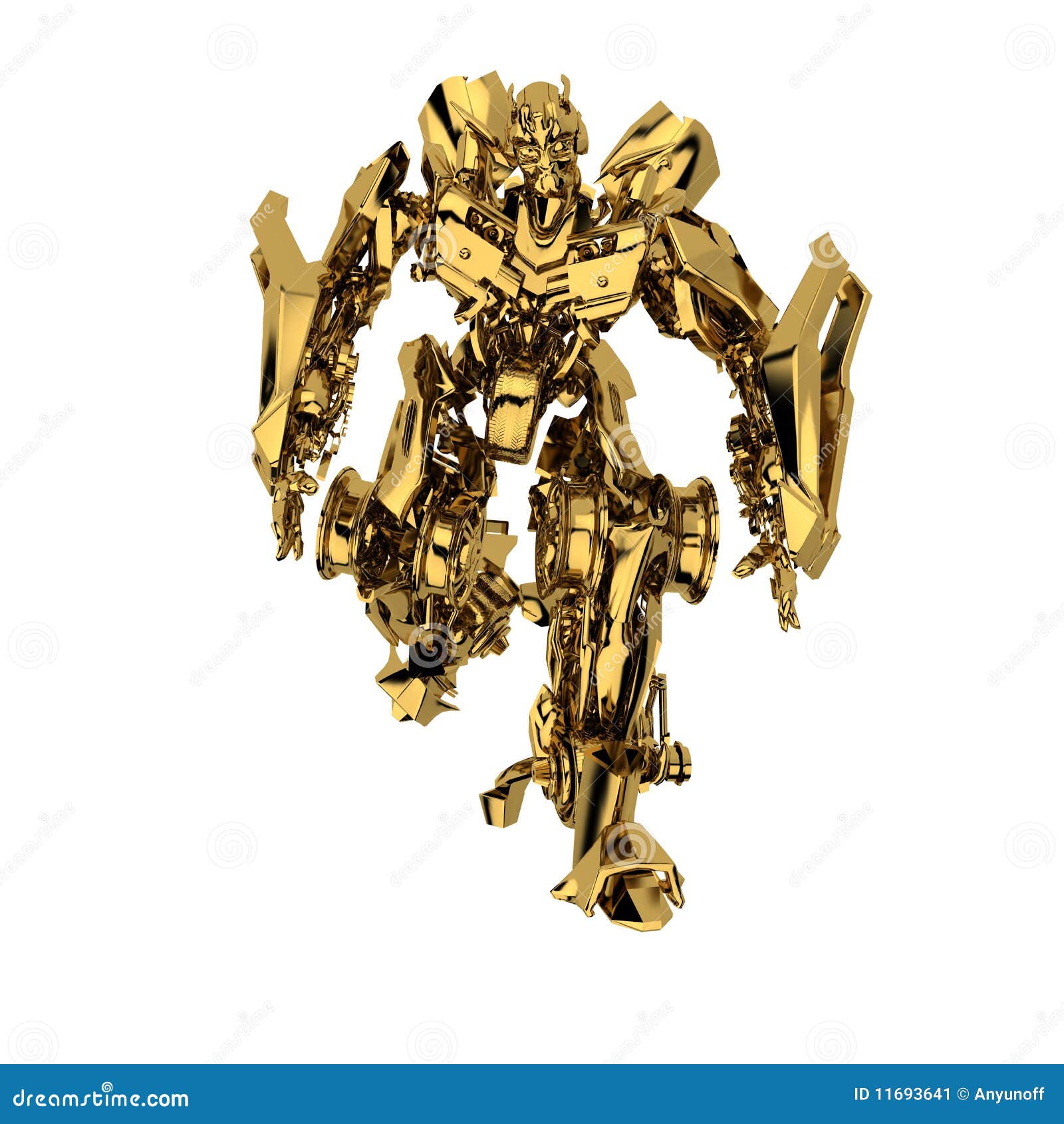 Golden robot stock illustration. Illustration of robots - 11693641