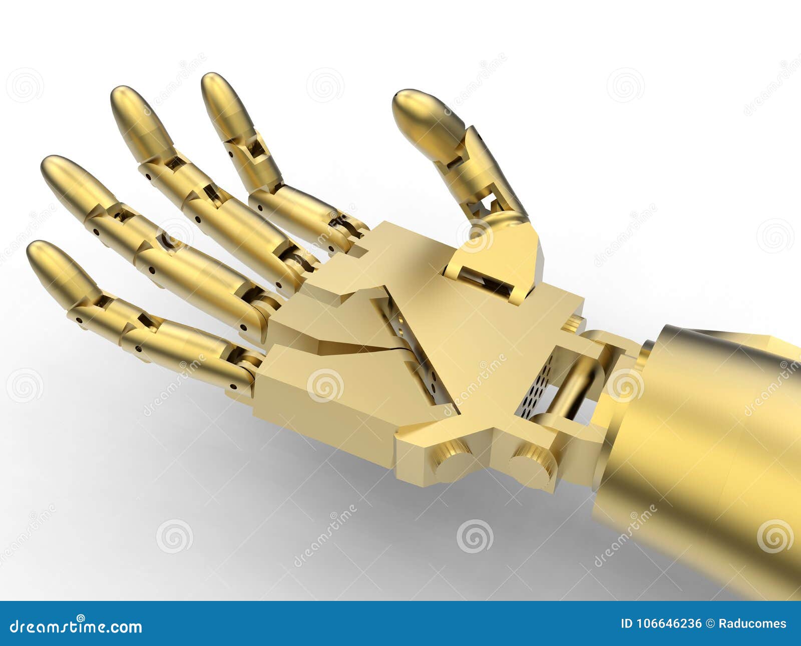 Golden Robot Arm Closeup Illustration Stock Illustration - Illustration ...