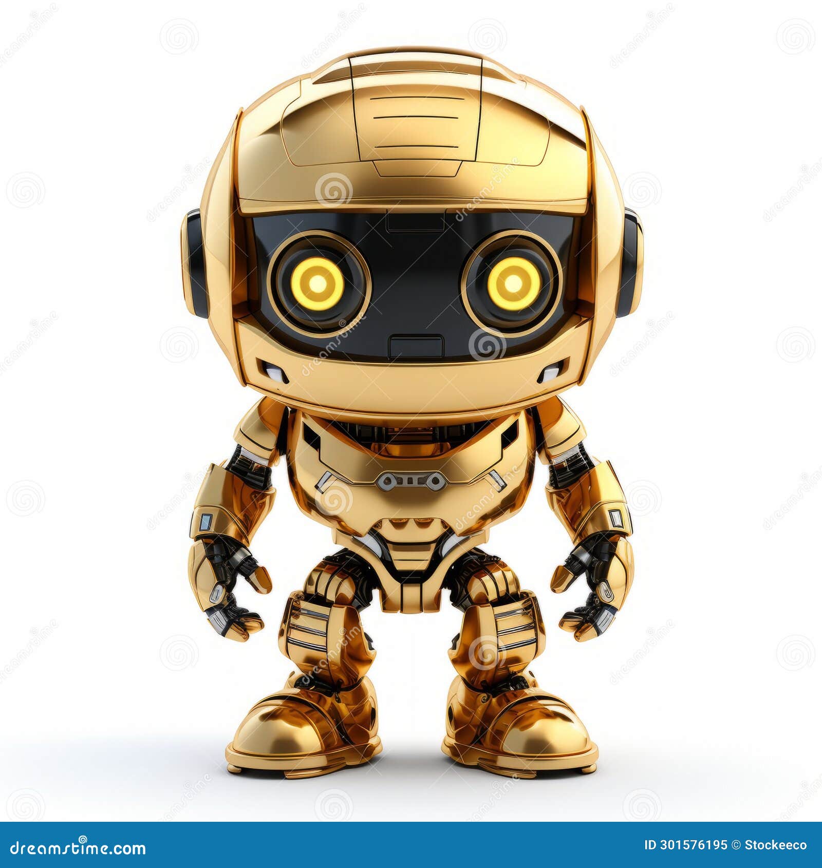 Golden Robot with Realistic Lighting: a Babycore Masterpiece Stock ...