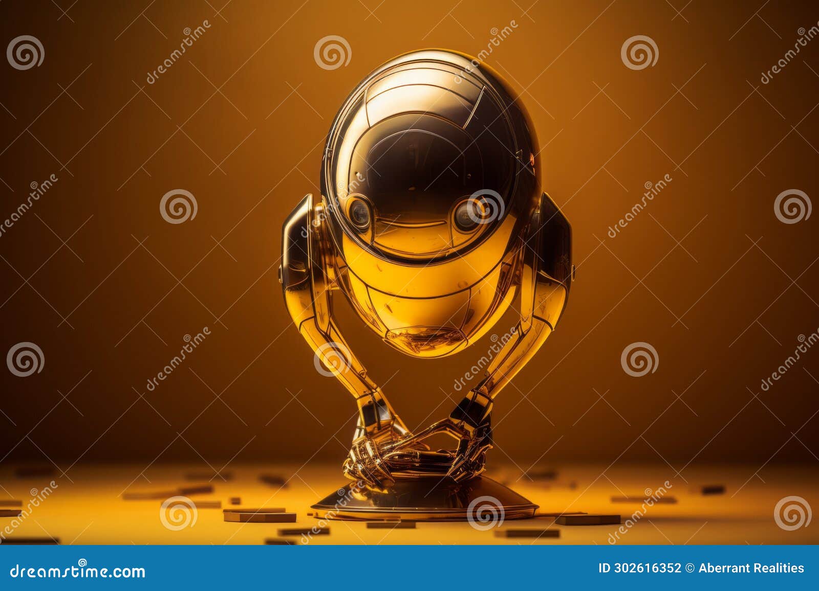 Golden Robot Beetle: A Stunning 3d Pixar Creation Royalty-Free Stock ...