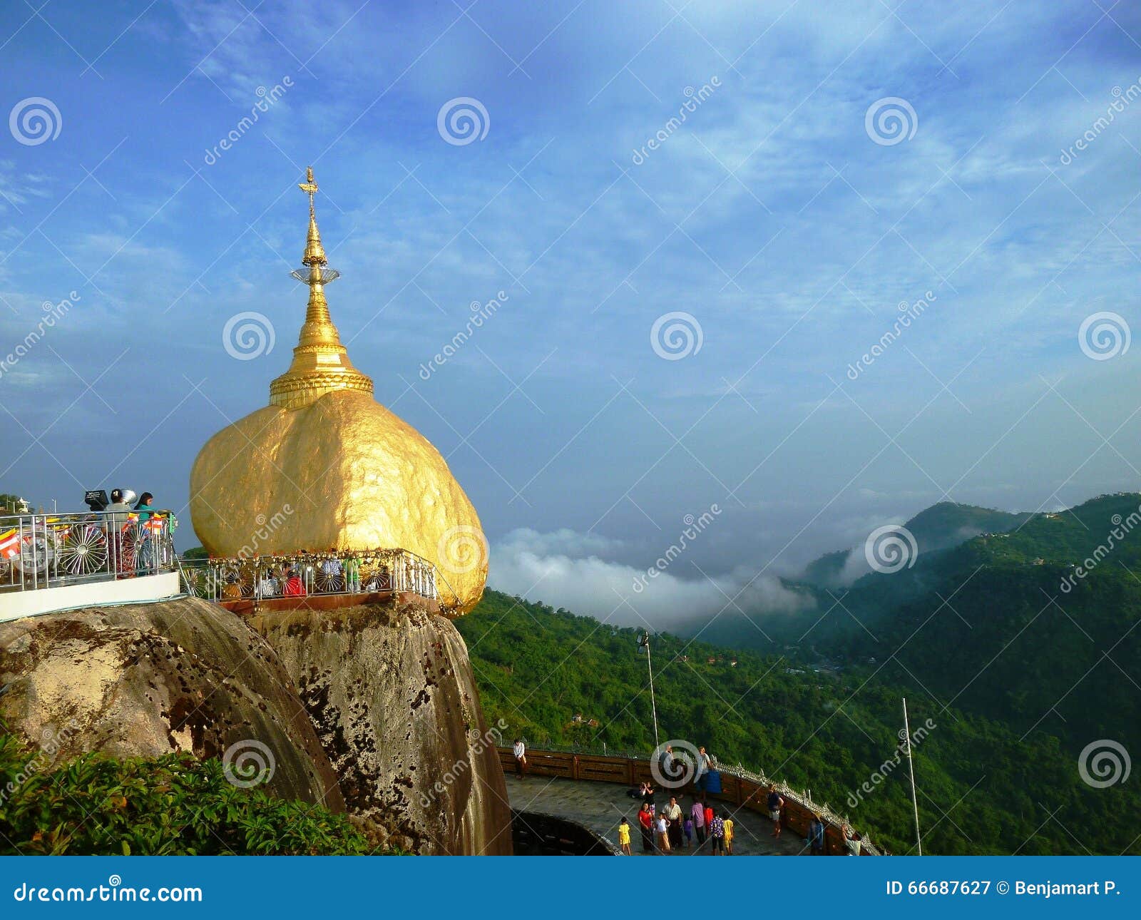 Golden rock and clear sky editorial photography. Image of architecture ...