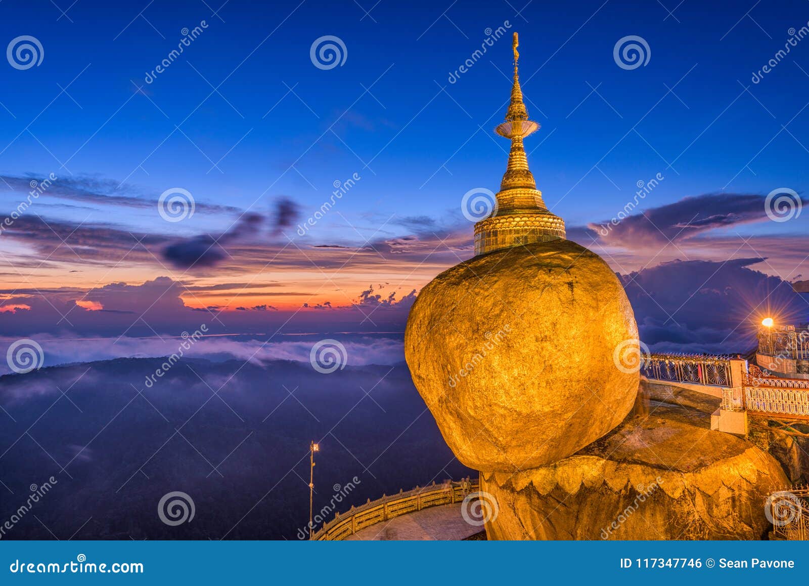 Golden Rock Myanmar stock photo. Image of landscape - 117347746