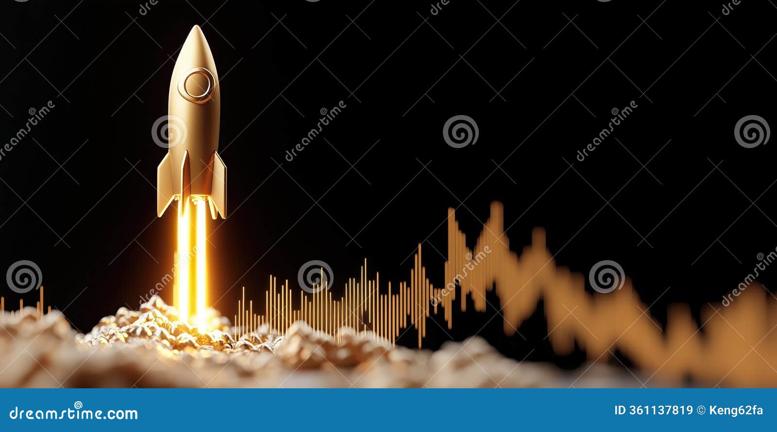 Golden Rocket, Icon Cartoon Vector | CartoonDealer.com #260377805