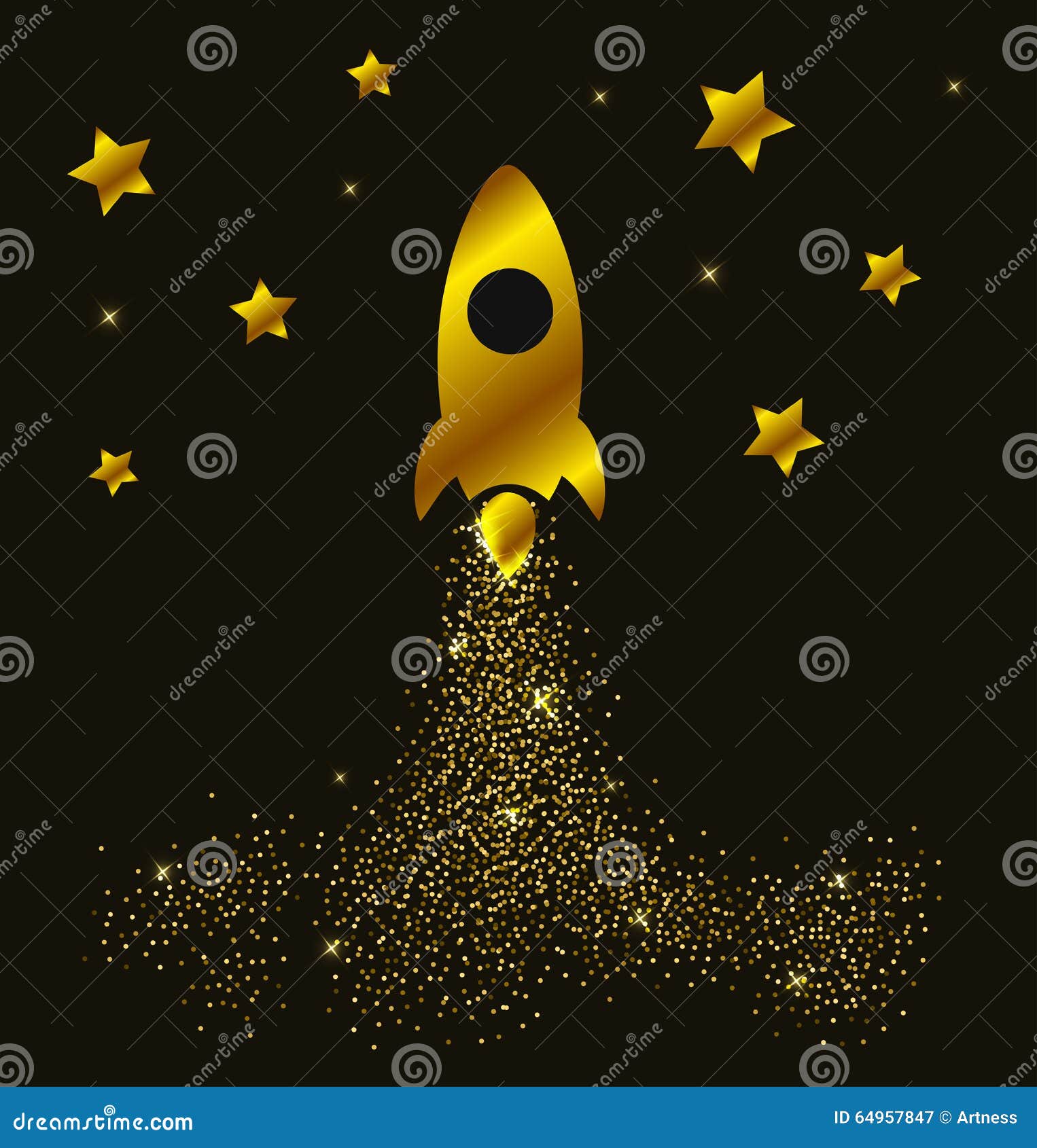 Golden Rocket Award, Trophy Statuette Cartoon Illustration Royalty-Free ...