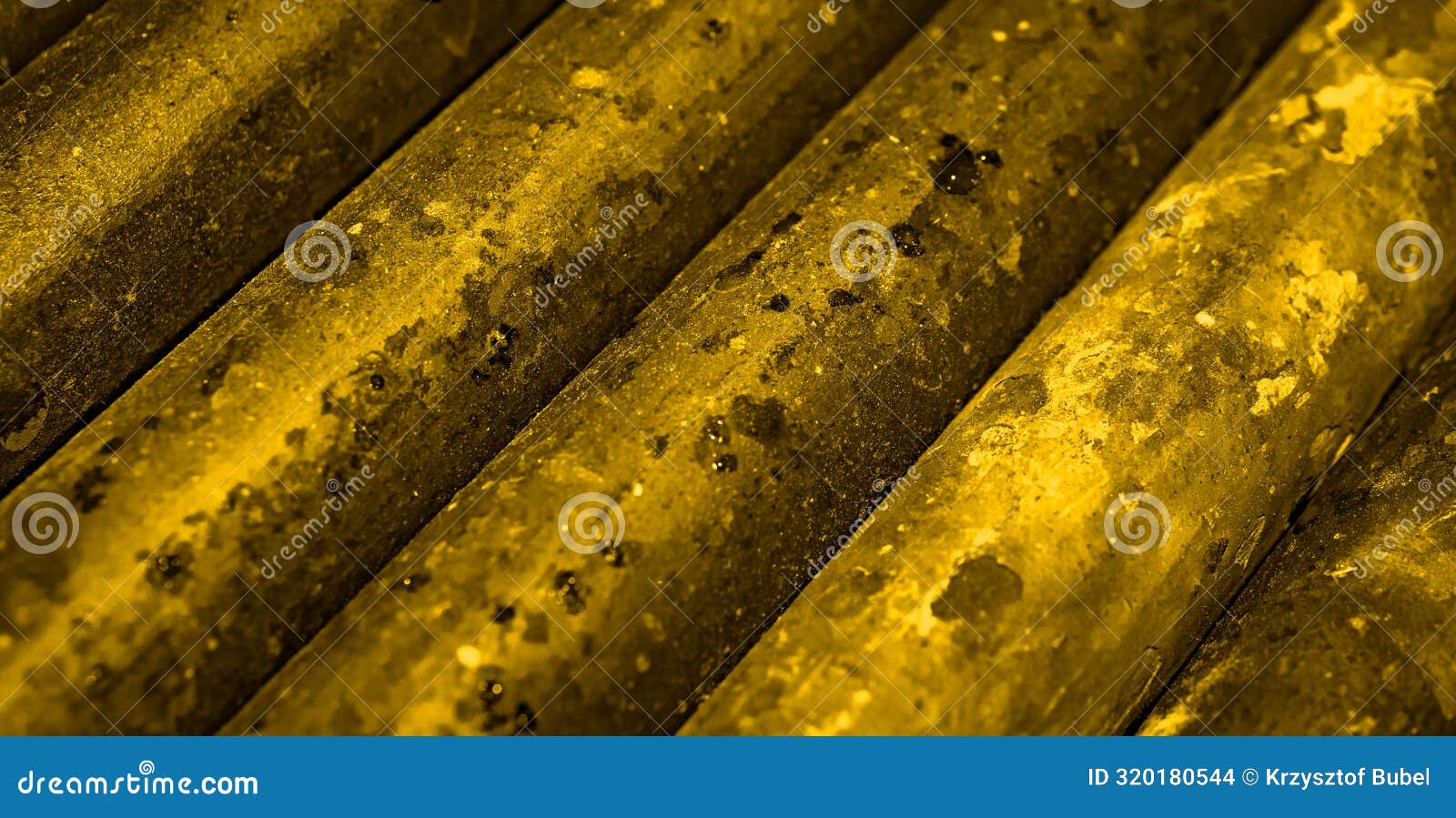 Golden Rods with Visible Texture Stock Photo - Image of industry ...