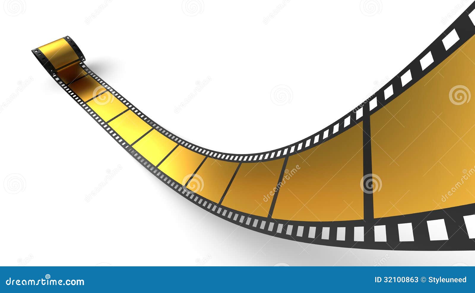 Golden Roll of Negative Film Stock Illustration - Illustration of film ...