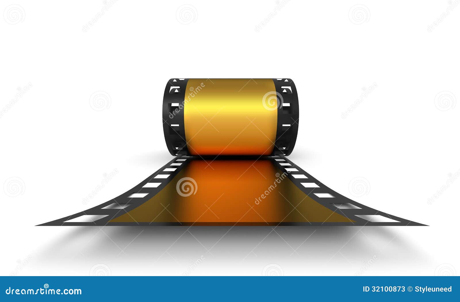 Golden Roll of Negative Film Stock Illustration - Illustration of film ...