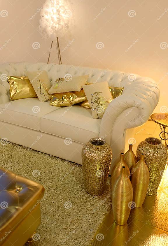 Golden room stock photo. Image of home, ceramic, lifestyle - 9457550