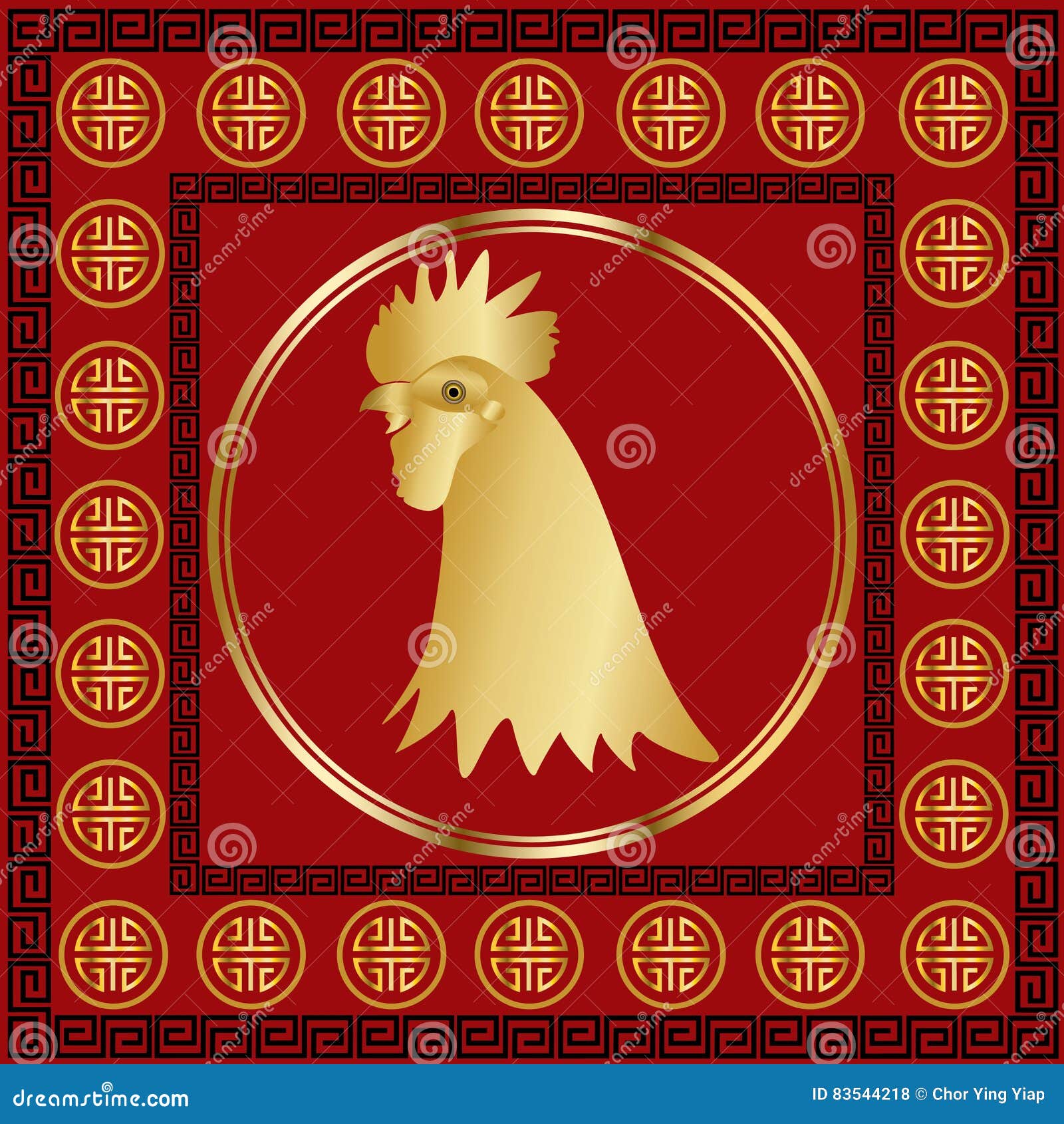 Red Golden Rooster On A White Background. Background Royalty-Free Stock ...