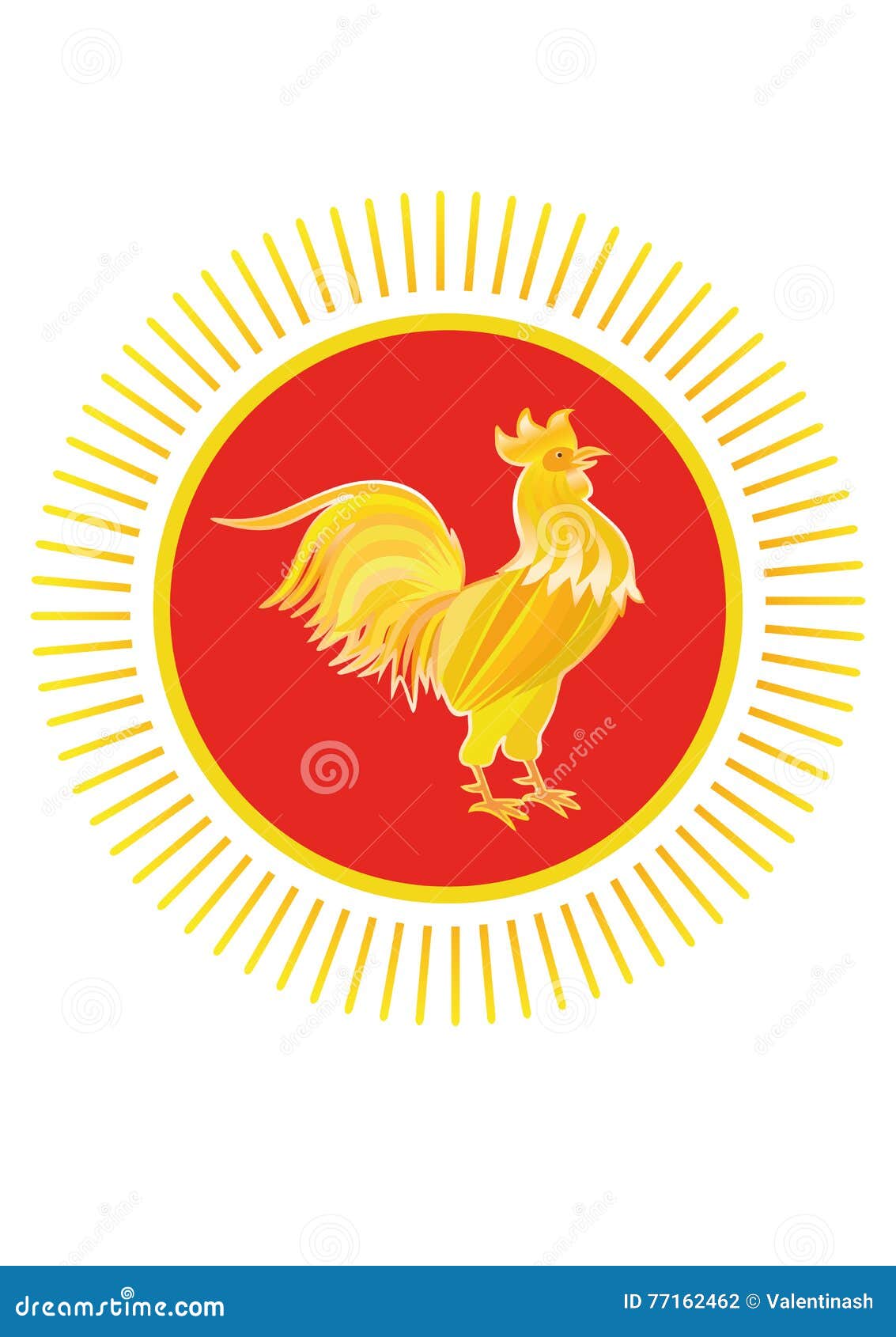 Red Golden Rooster On A White Background. Background Royalty-Free Stock ...