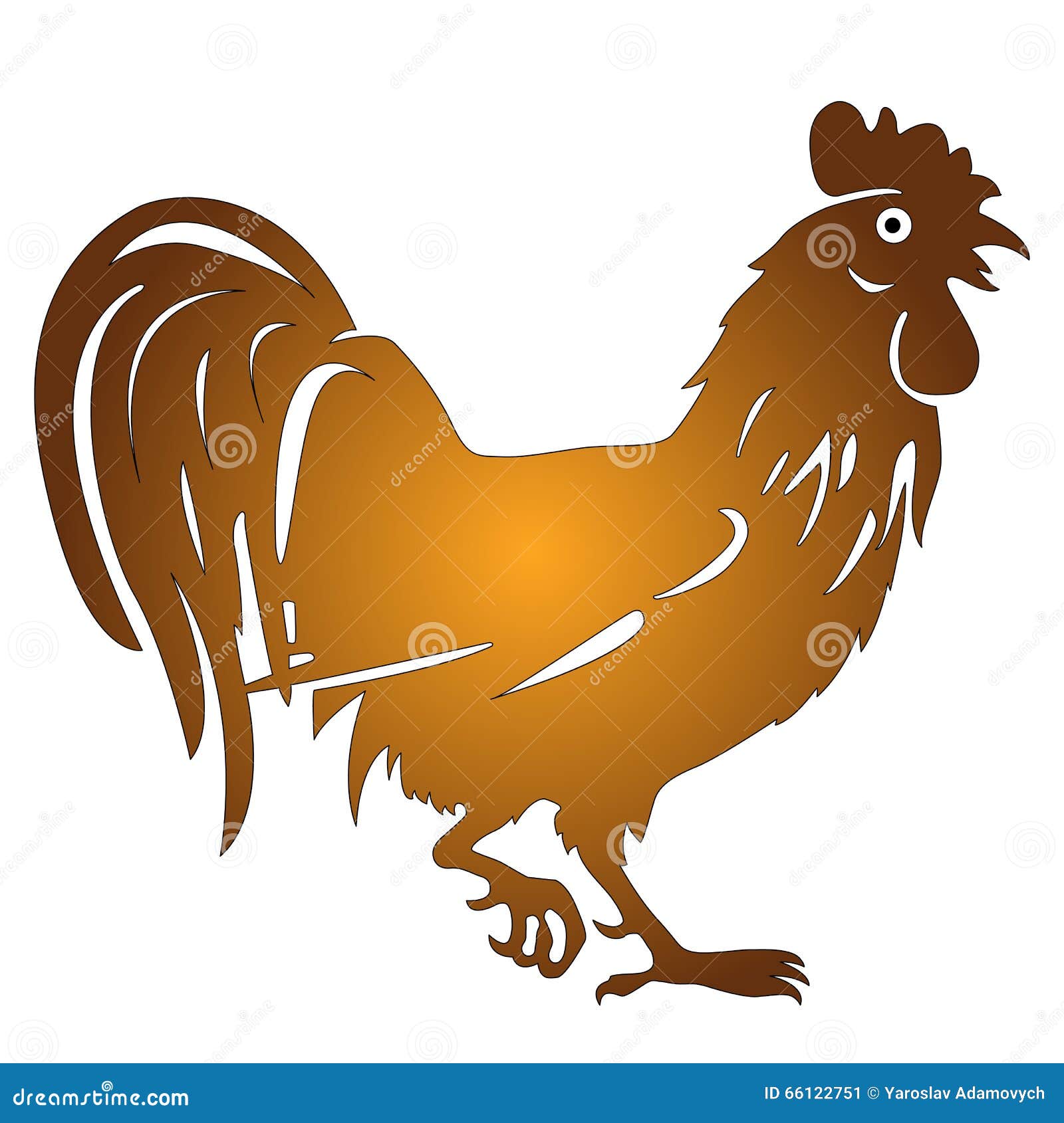 Golden rooster silhouette stock vector. Illustration of isolated - 66122751