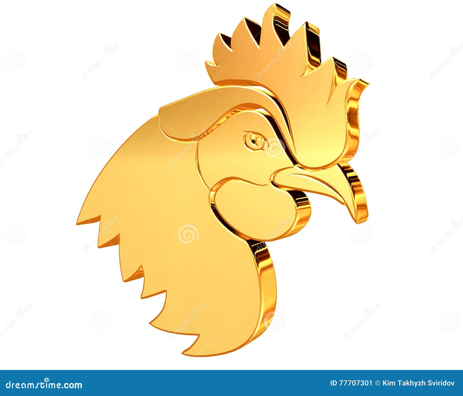 Red Golden Rooster On A White Background. Background Royalty-Free Stock ...