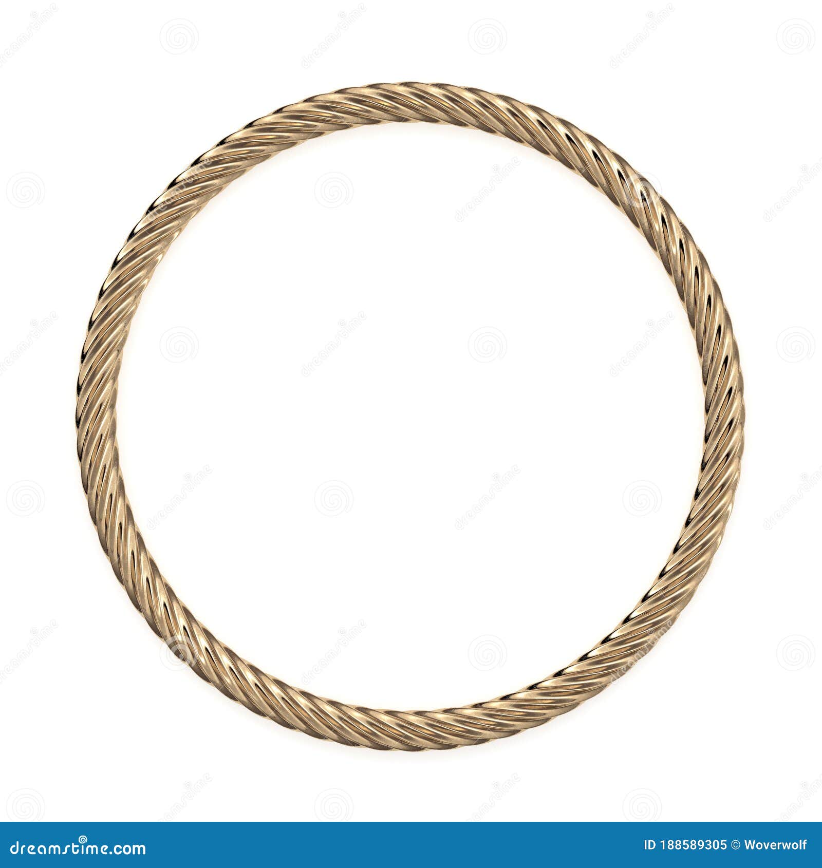 Golden Rope Circle 3d Rendering Stock Illustration - Illustration of ...