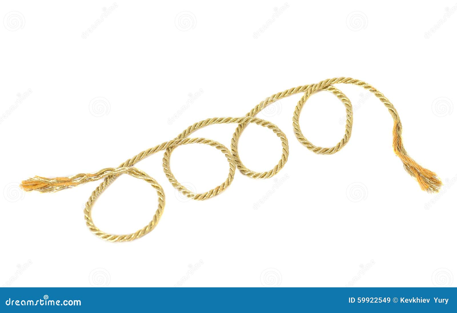 Golden rope stock image. Image of decorative, long, isolated - 59922549