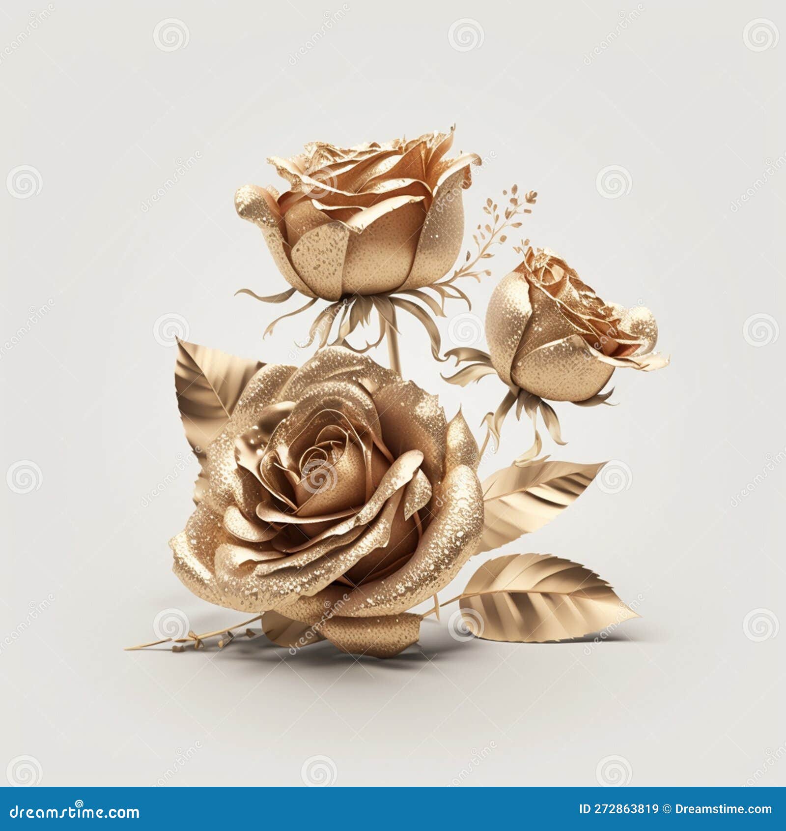 Golden Roses Frame Floral Card Template. Golden Gradient On Hand Drawn ...