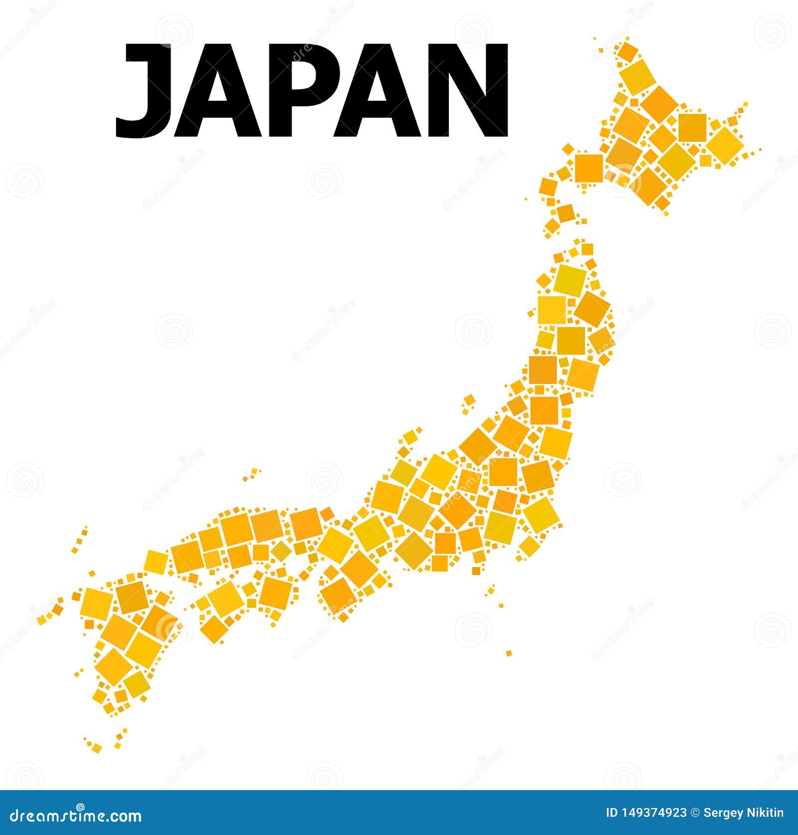 Golden Rotated Square Pattern Map Of Faial Island Stock Illustration ...