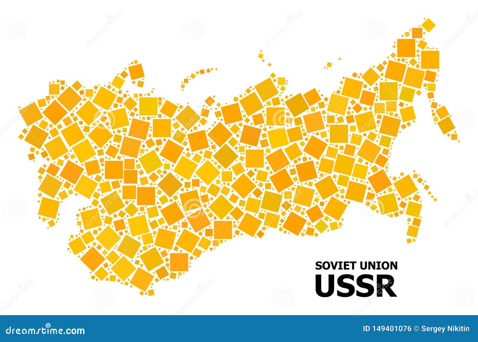 Golden Rotated Square Pattern Map of USSR Stock Illustration ...