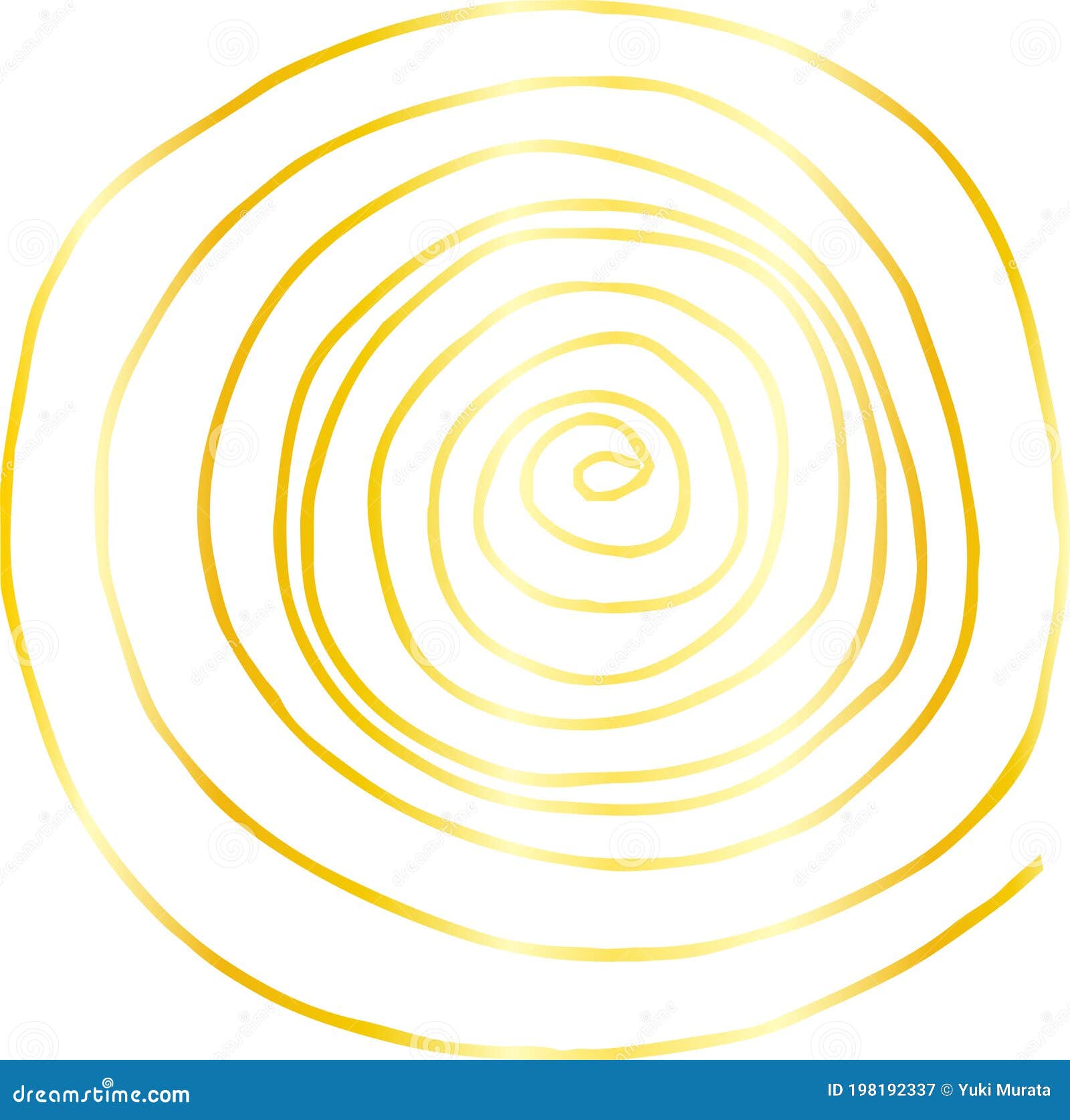 Golden Rough Sketch of Spiral Pattern Stock Vector - Illustration of ...