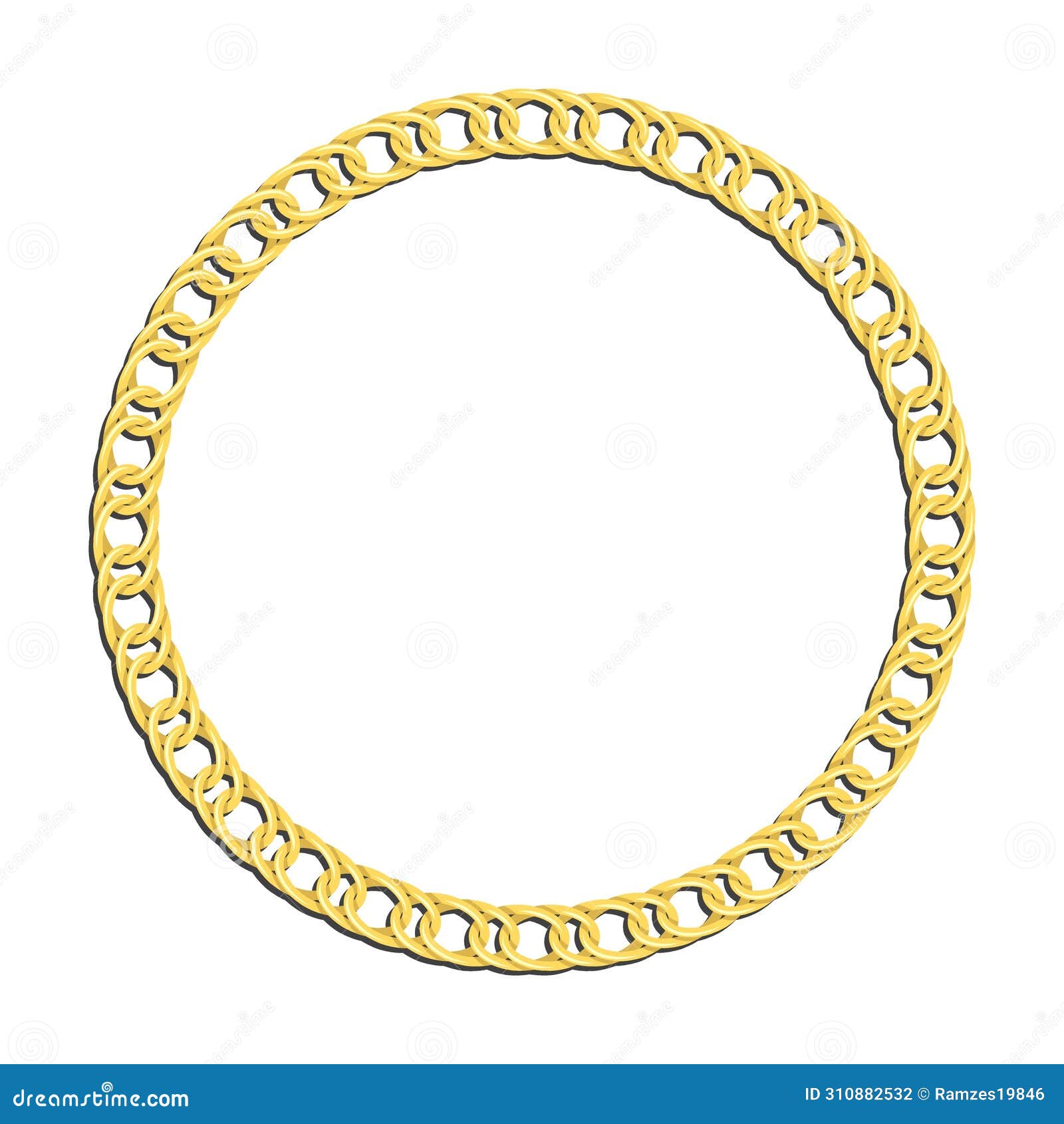 Golden Round Chain Frames for Decorative Headers. Gold Metal Double ...