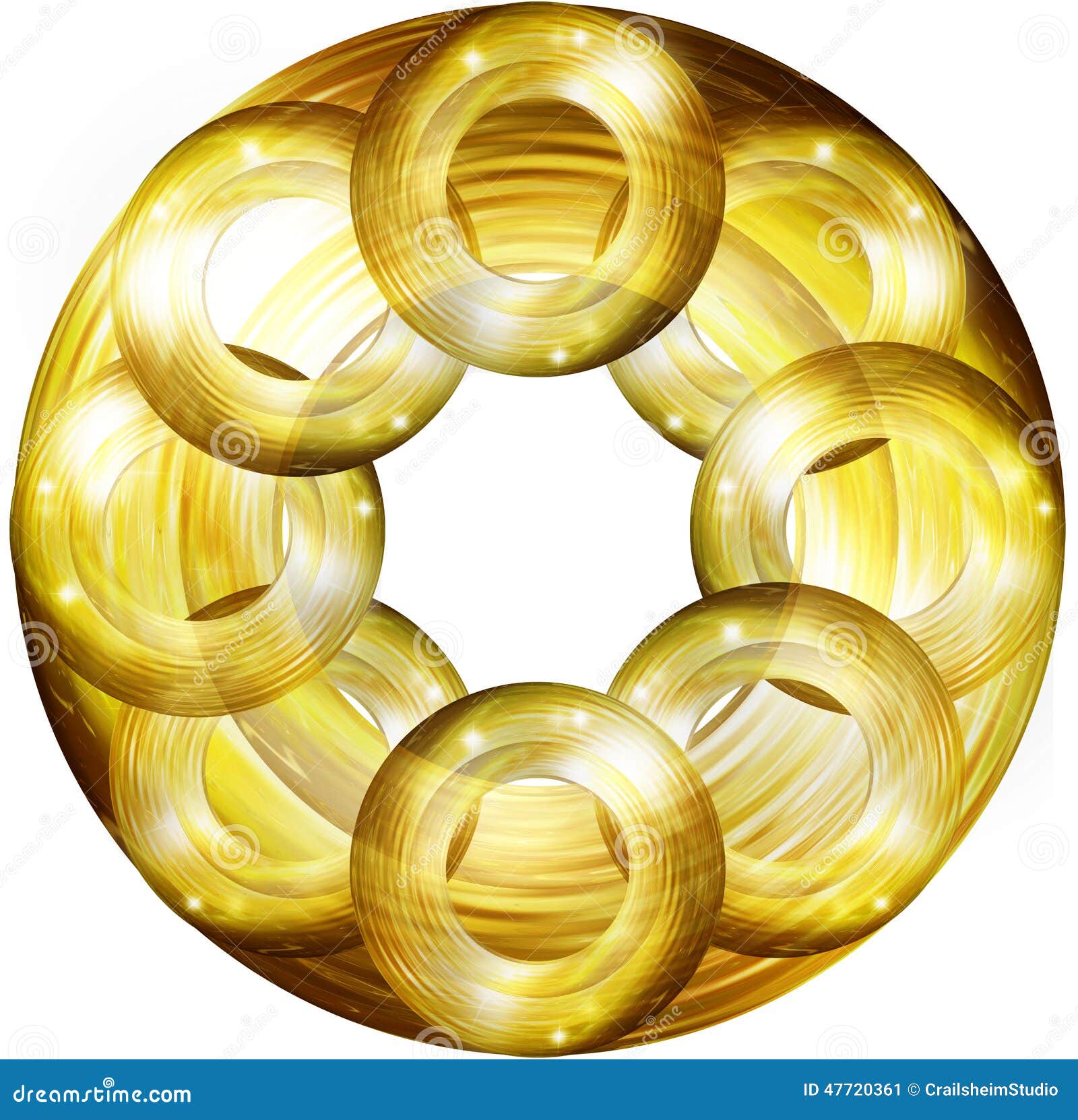 Golden Round Design Elements Stock Illustration - Illustration of ...