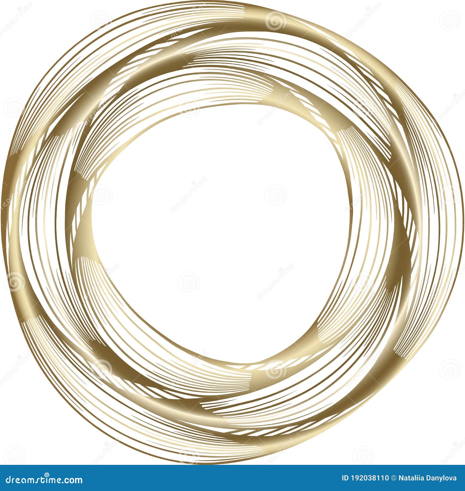 Golden Round Frame Abstract Shape Stock Vector - Illustration of gold ...