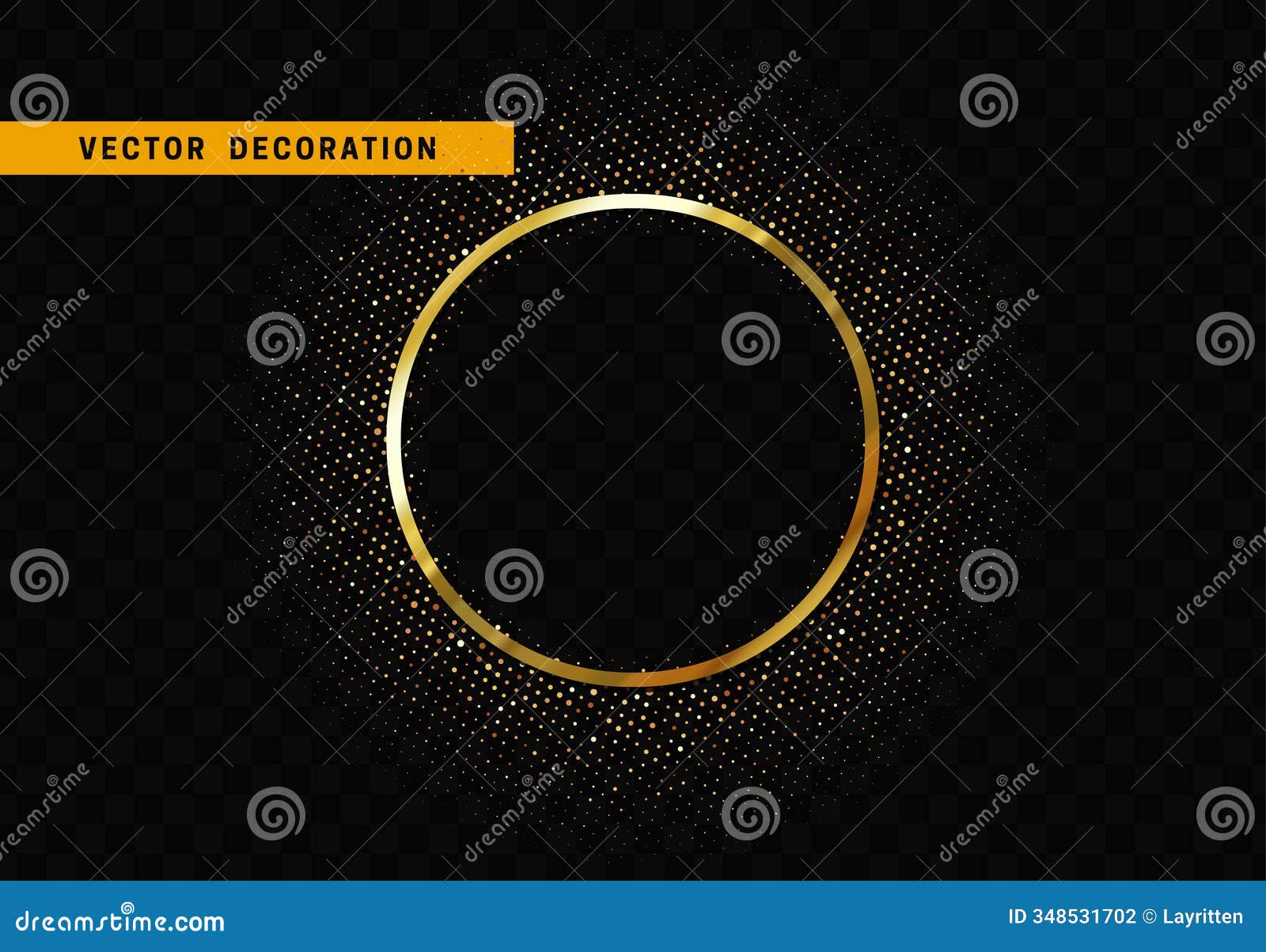 Golden Round Frame Isolated on Transparent Background Stock ...
