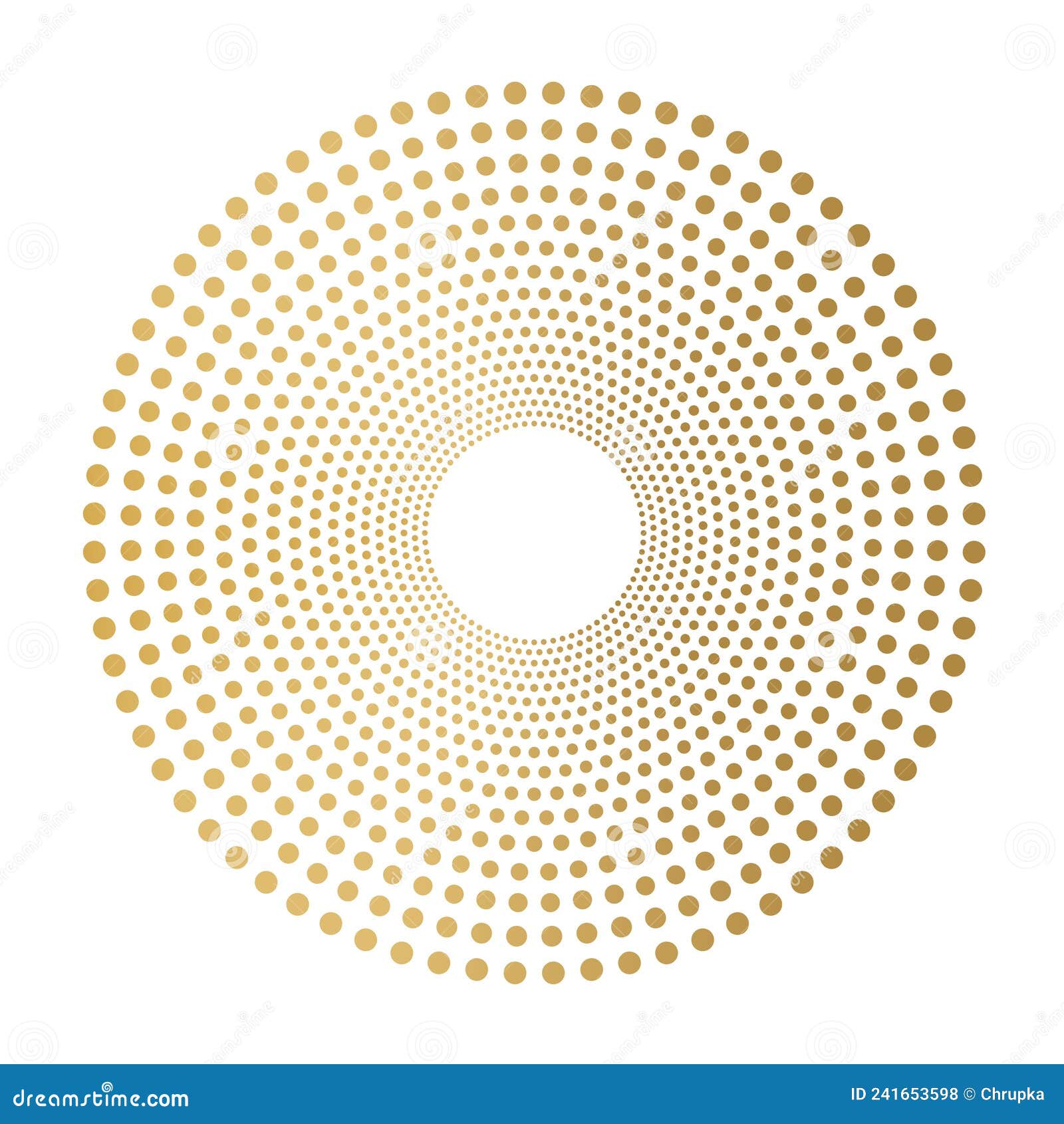 Golden Round Frame Made of Dots Stock Vector - Illustration of ...
