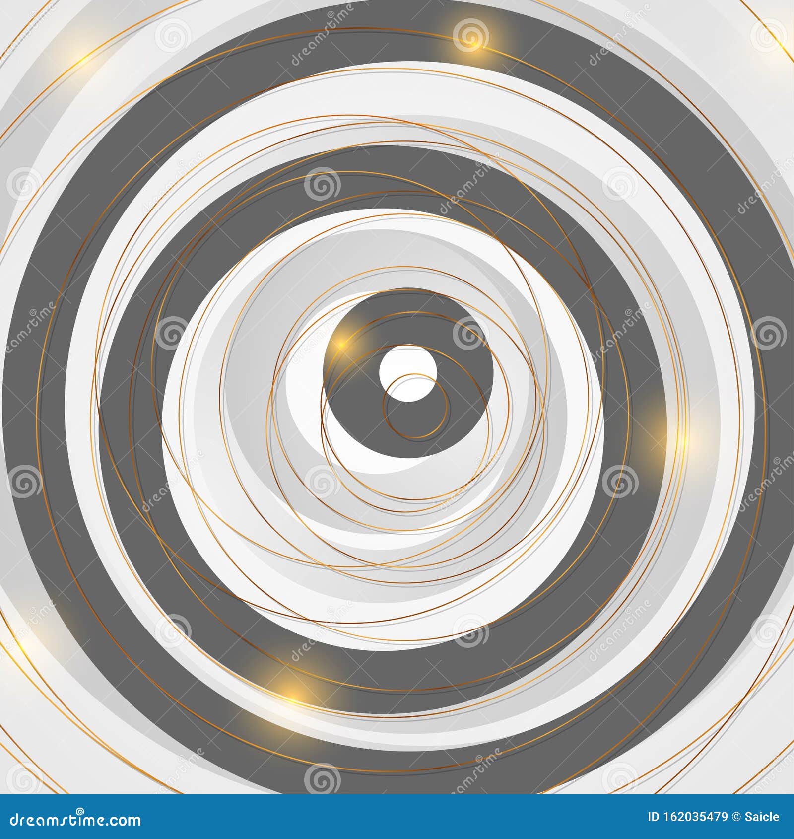 Golden Round Outline Pattern on Black and Grey Background Stock Vector ...