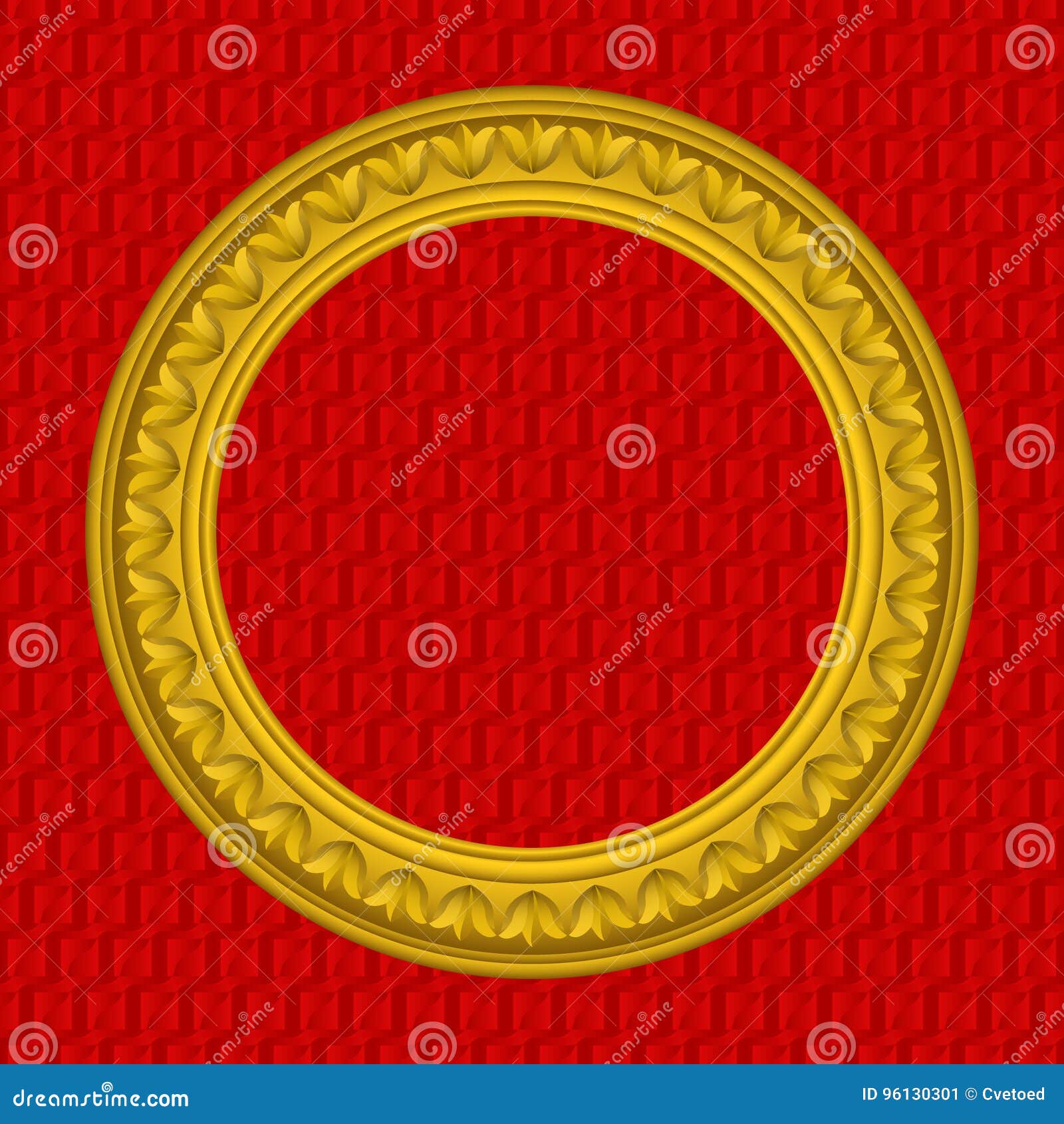 Golden round picture frame stock vector. Illustration of gradient ...