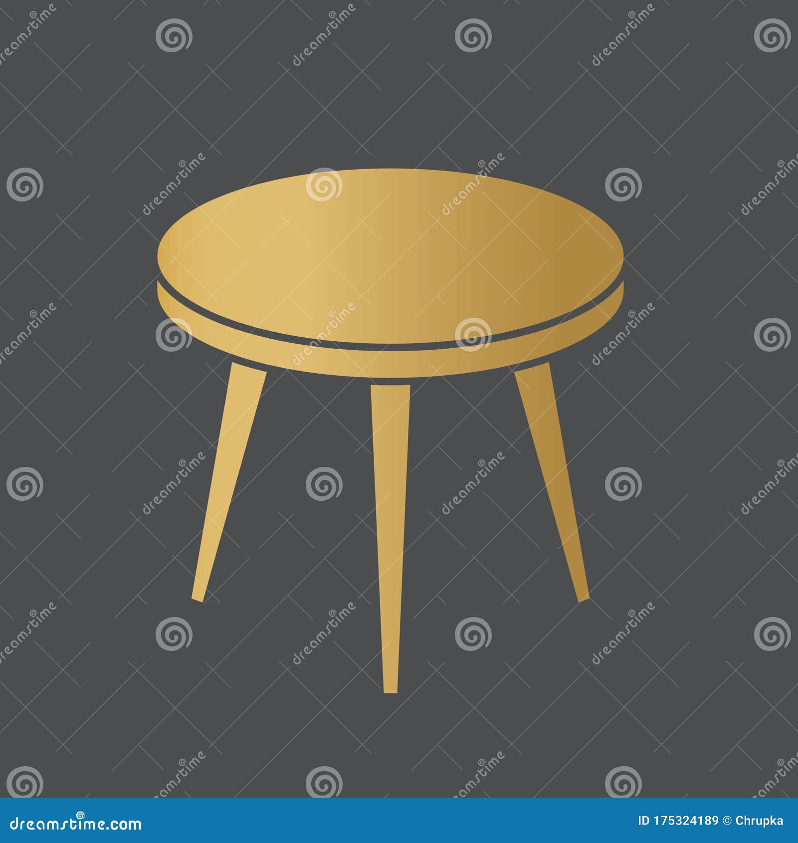 Golden round table icon stock vector. Illustration of golden - 175324189