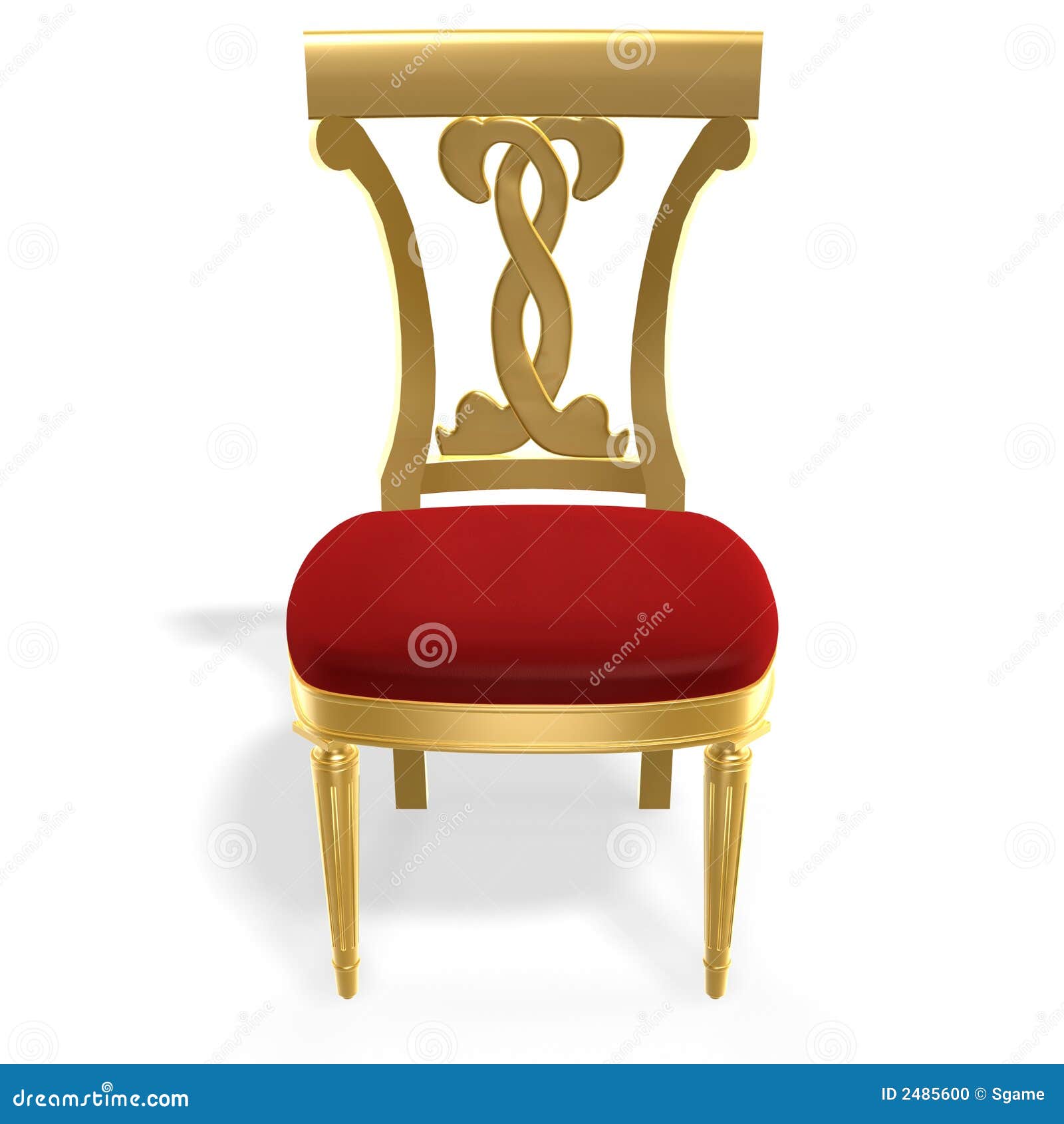 Red Royal Chair. Red Carpet Leading To The Luxurious Throne, Place For ...