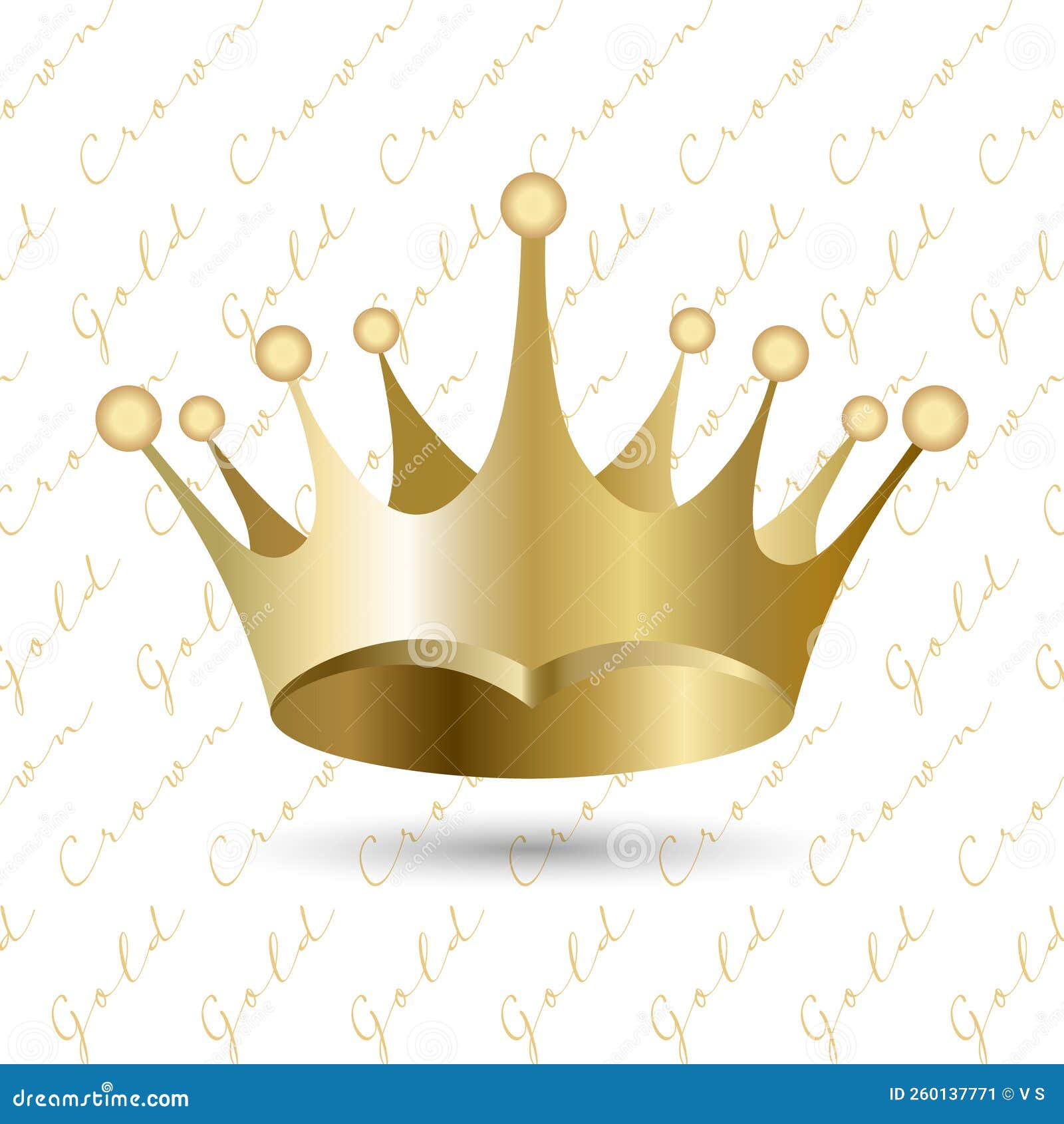 Golden Royal Crown on an Abstract Background. 3d Illustration Vector ...