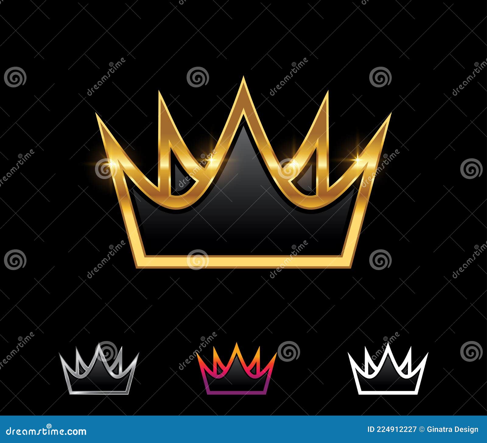 Golden Royal Crown Vector Sign Stock Vector - Illustration of emperor ...