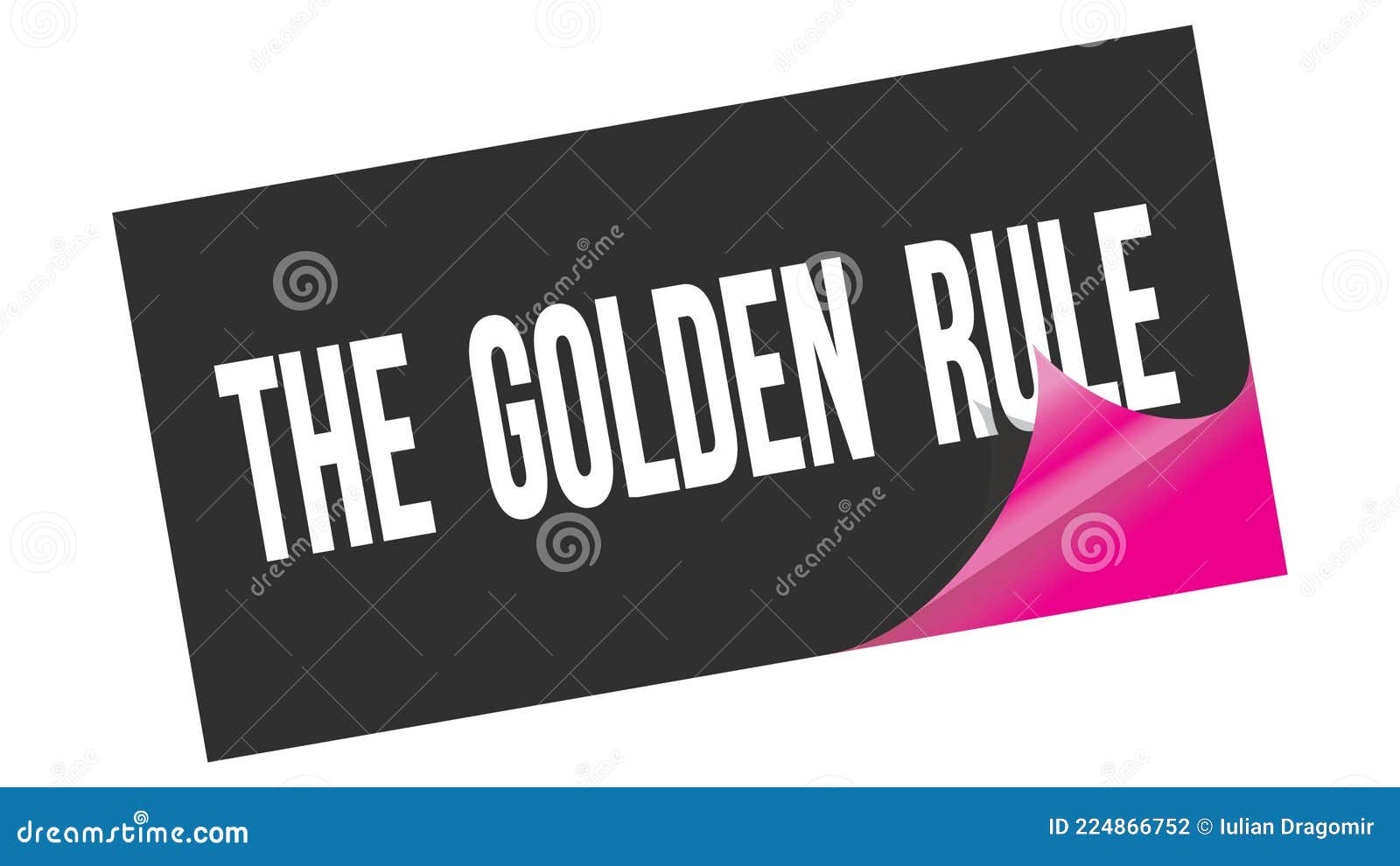 The GOLDEN RULE Text on Black Pink Sticker Stamp Stock Illustration ...