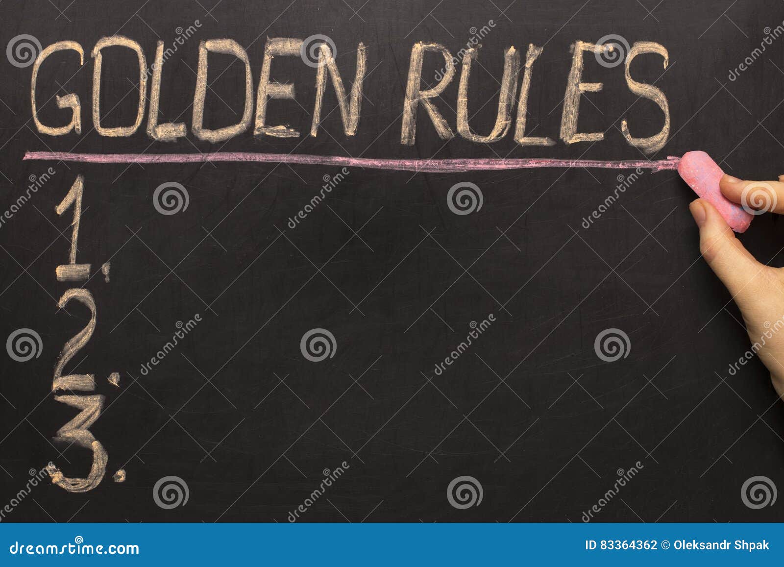 Golden Rules - on the Blackboard with Chalk Stock Photo - Image of ...