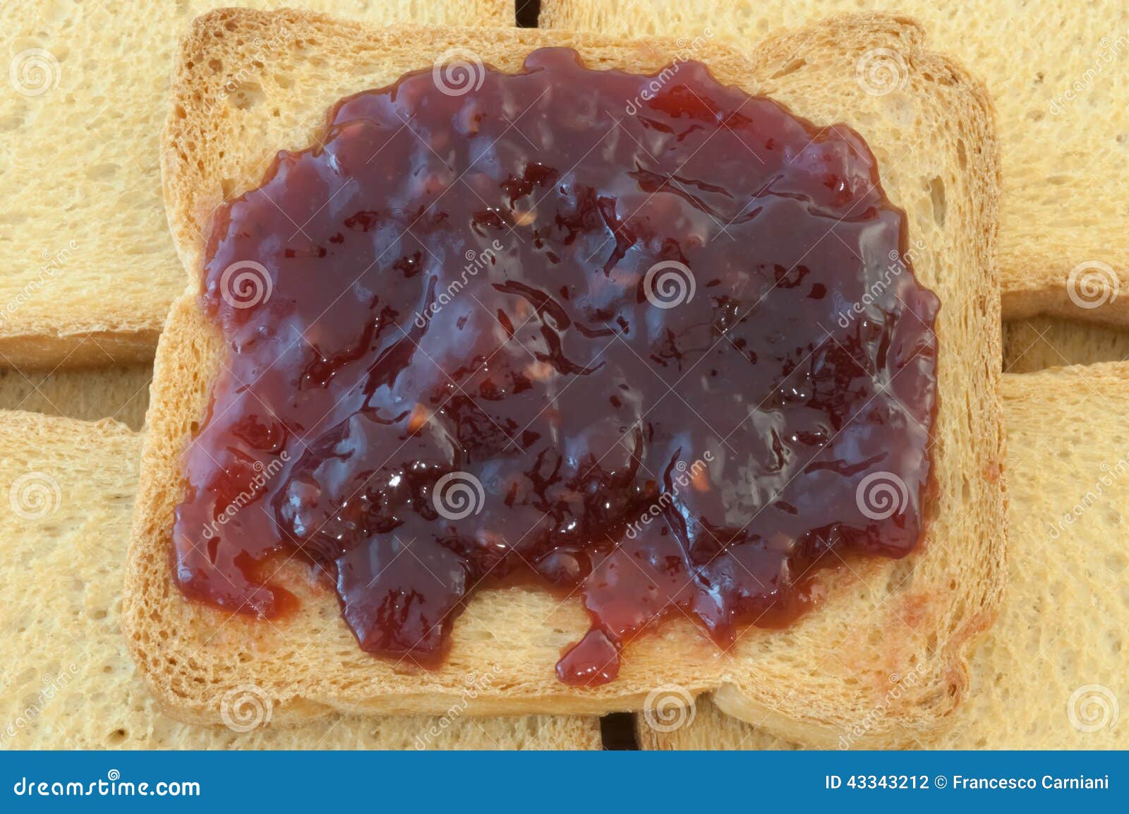 Golden Rusk and Raspberry Jam Stock Photo - Image of healthy, macro ...