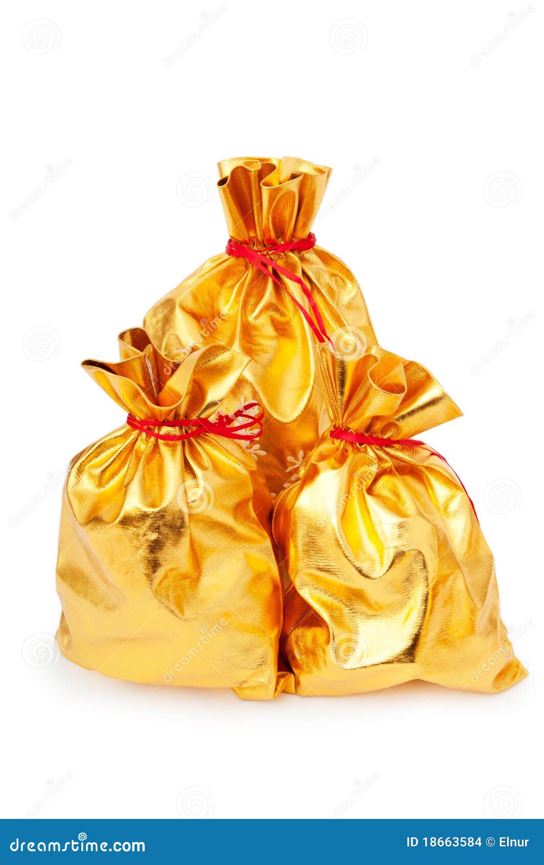 Golden sacks full of goods stock photo. Image of sacks - 18663584