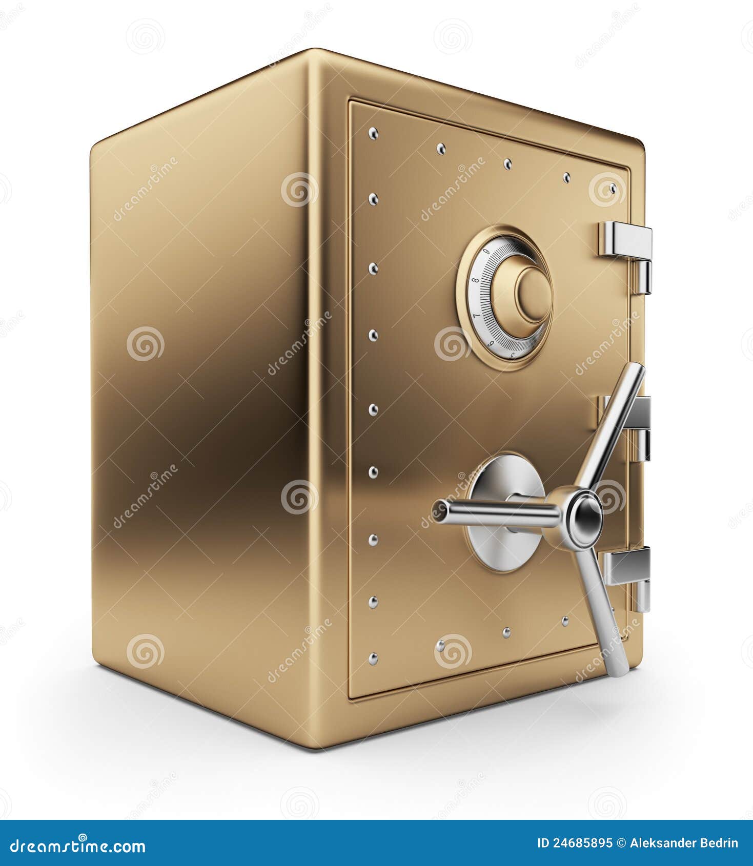 Golden Safe Box 3D. Bank Vault. Isolated Royalty-Free Stock Photography ...