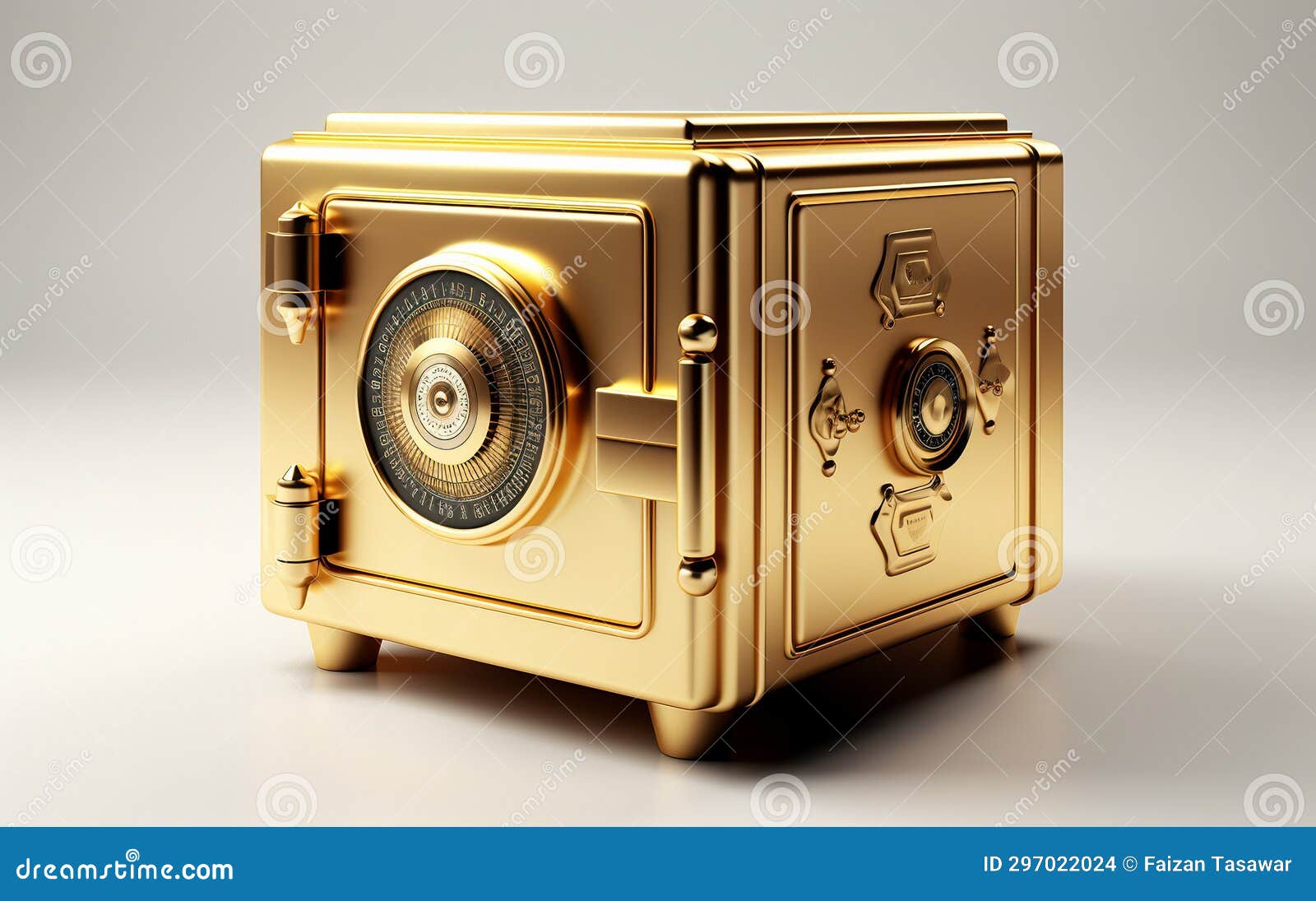 Golden Safe on Transparent Background -Generative Ai Stock Illustration ...