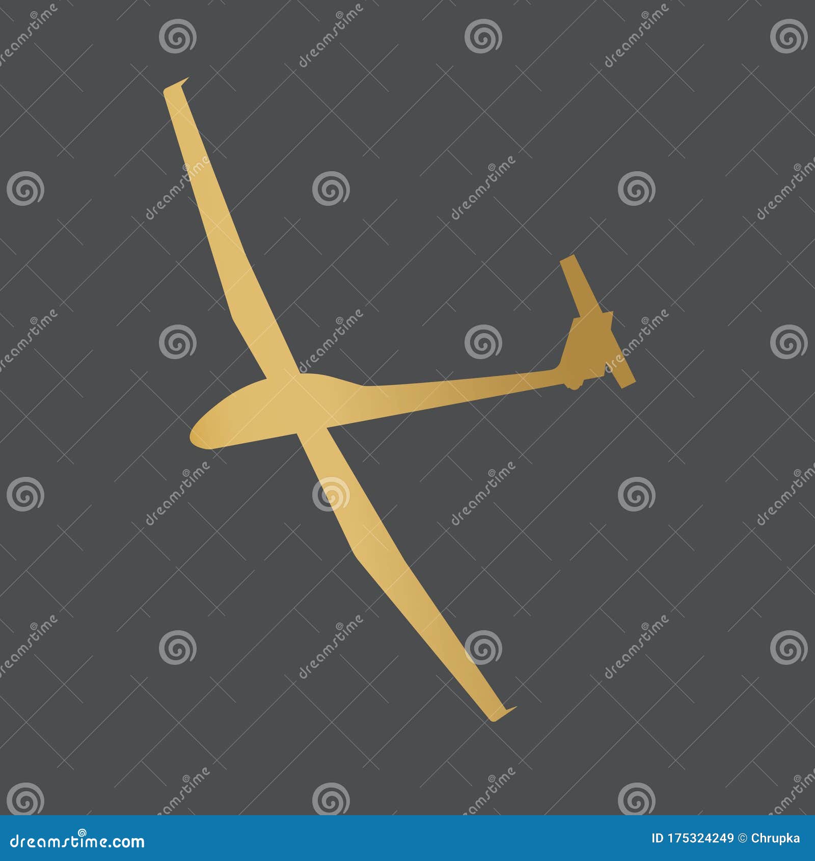 Golden sailplane icon stock vector. Illustration of glide - 175324249