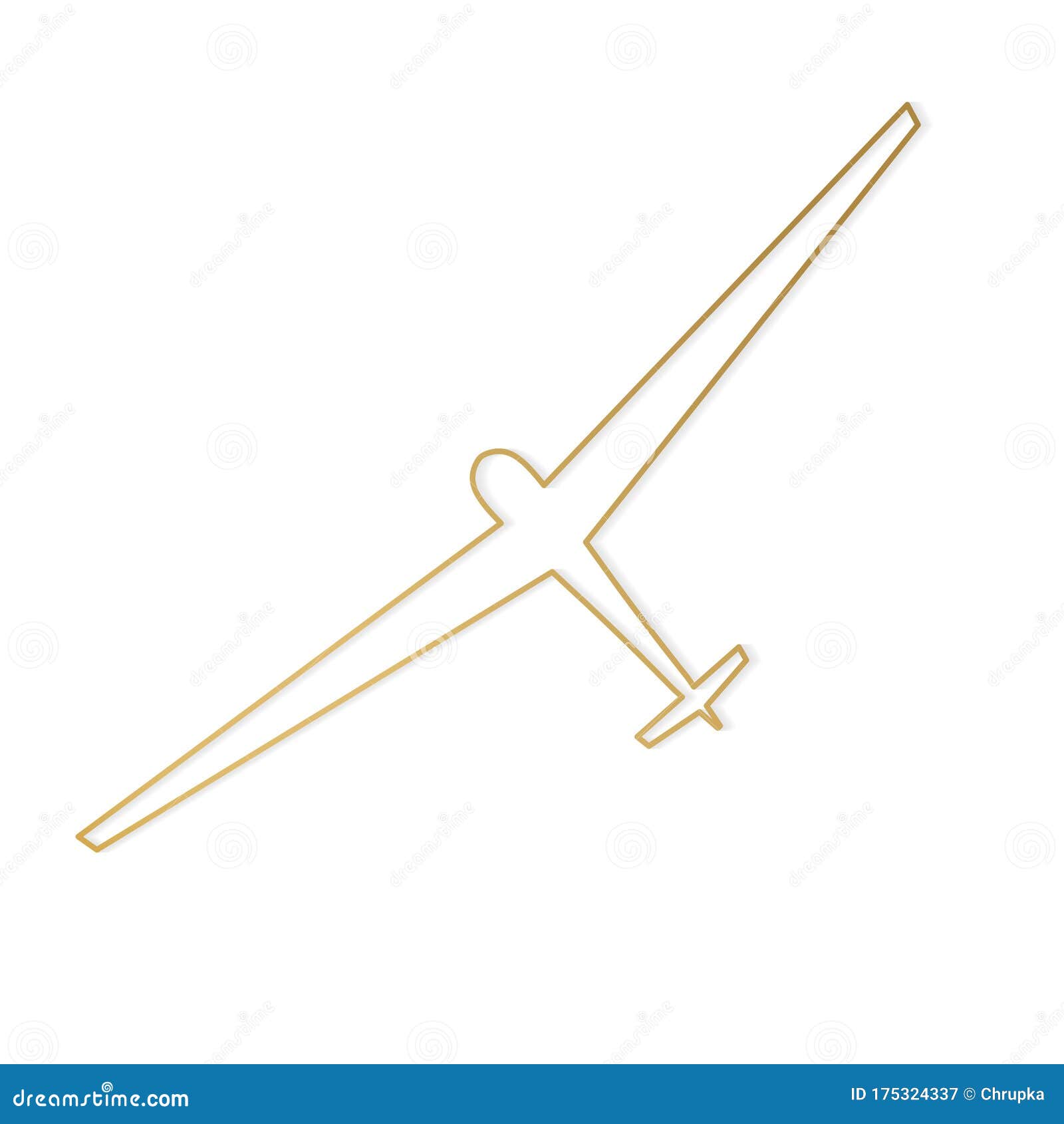 Golden sailplane icon stock vector. Illustration of graphic - 175324337