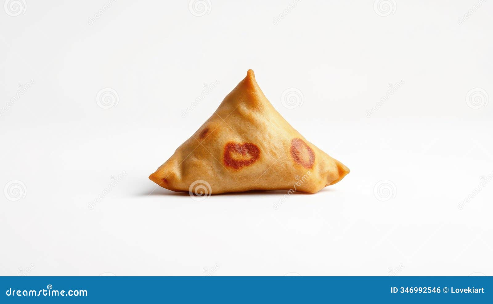 Golden Samosa Displayed on a Clean White Background Showcases Its ...