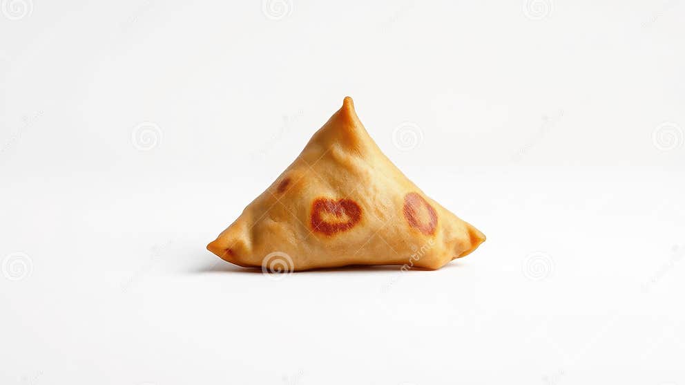 Golden Samosa Displayed on a Clean White Background Showcases Its ...