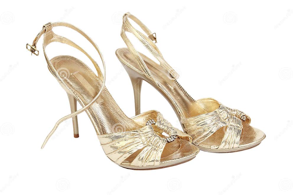 Golden sandals stock image. Image of lounge, casual, elegant - 19481547