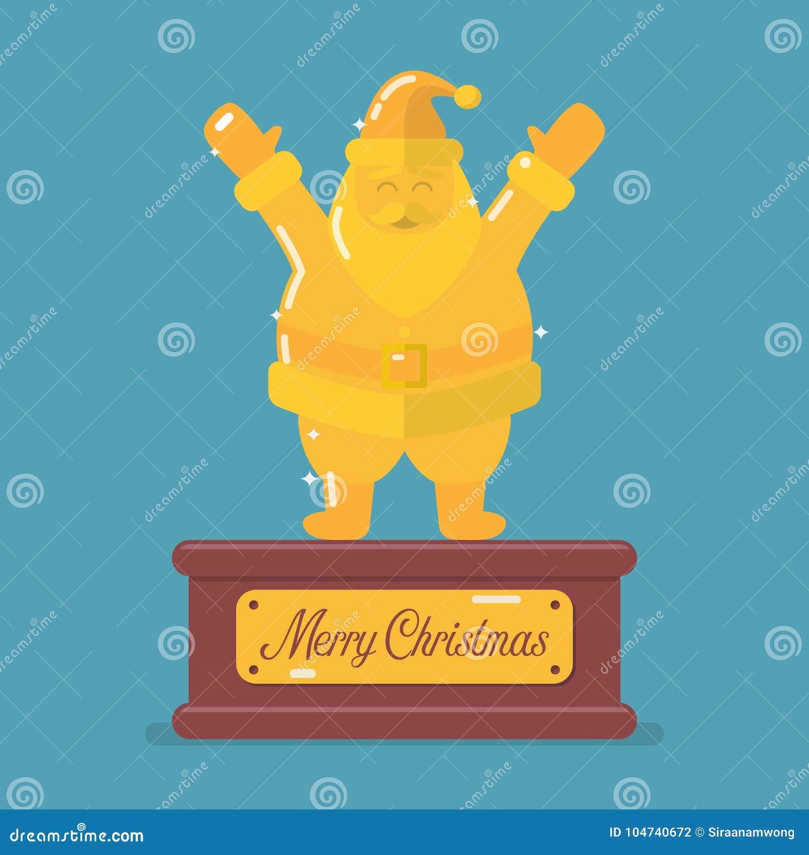 Golden santa claus trophy stock vector. Illustration of championship ...