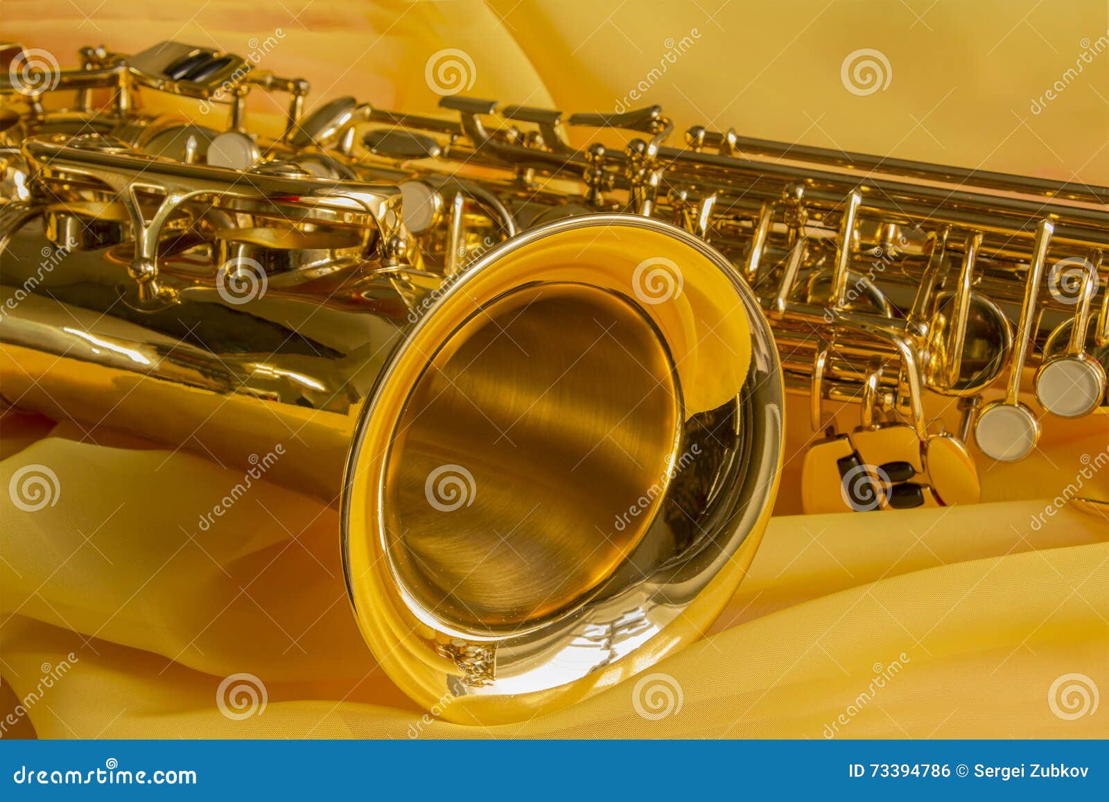 Golden saxophone stock photo. Image of silky, music, jazz - 73394786